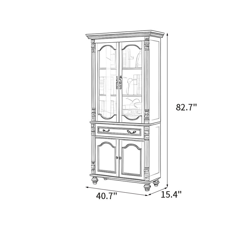 Parttlion American style bookcase lockers with glass doors | Wayfair