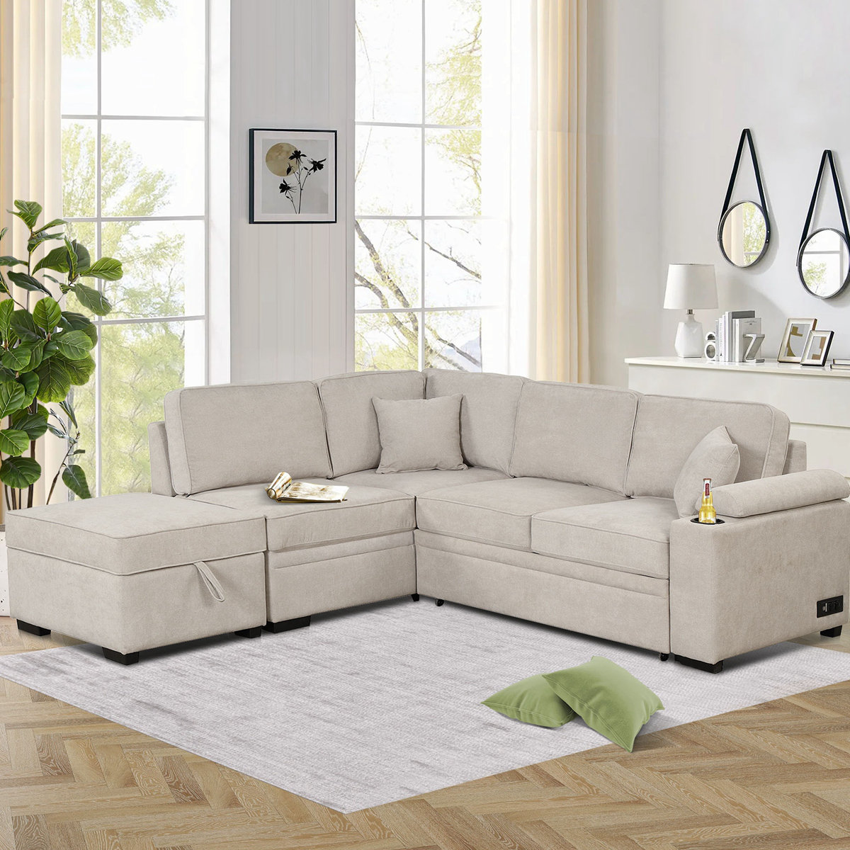 Latitude Run® Modern Sofa Pull Out Couch Sleeper Sofa Comfy Couch Sofa ...