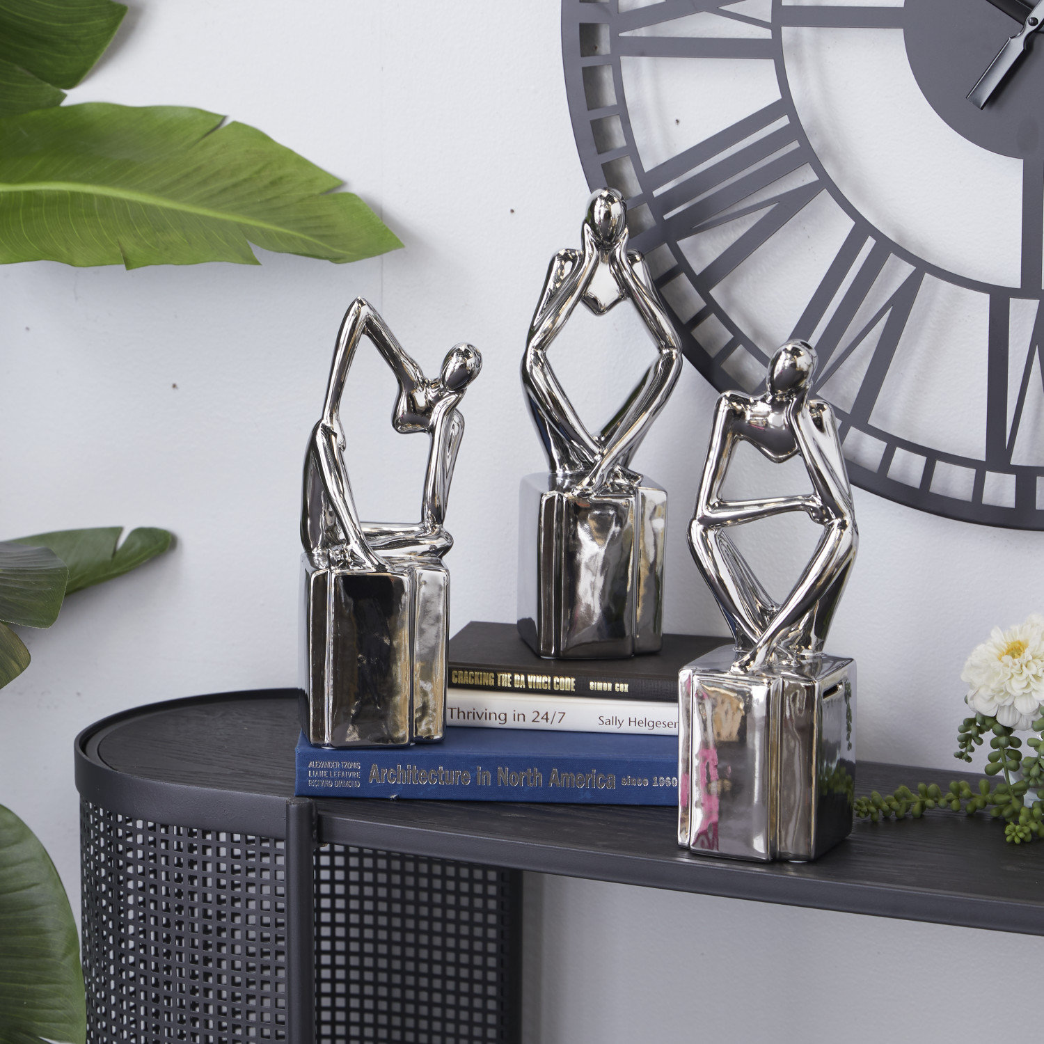 CosmoLiving by Cosmopolitan Porcelain Ceramic Sitting Thinker People ...