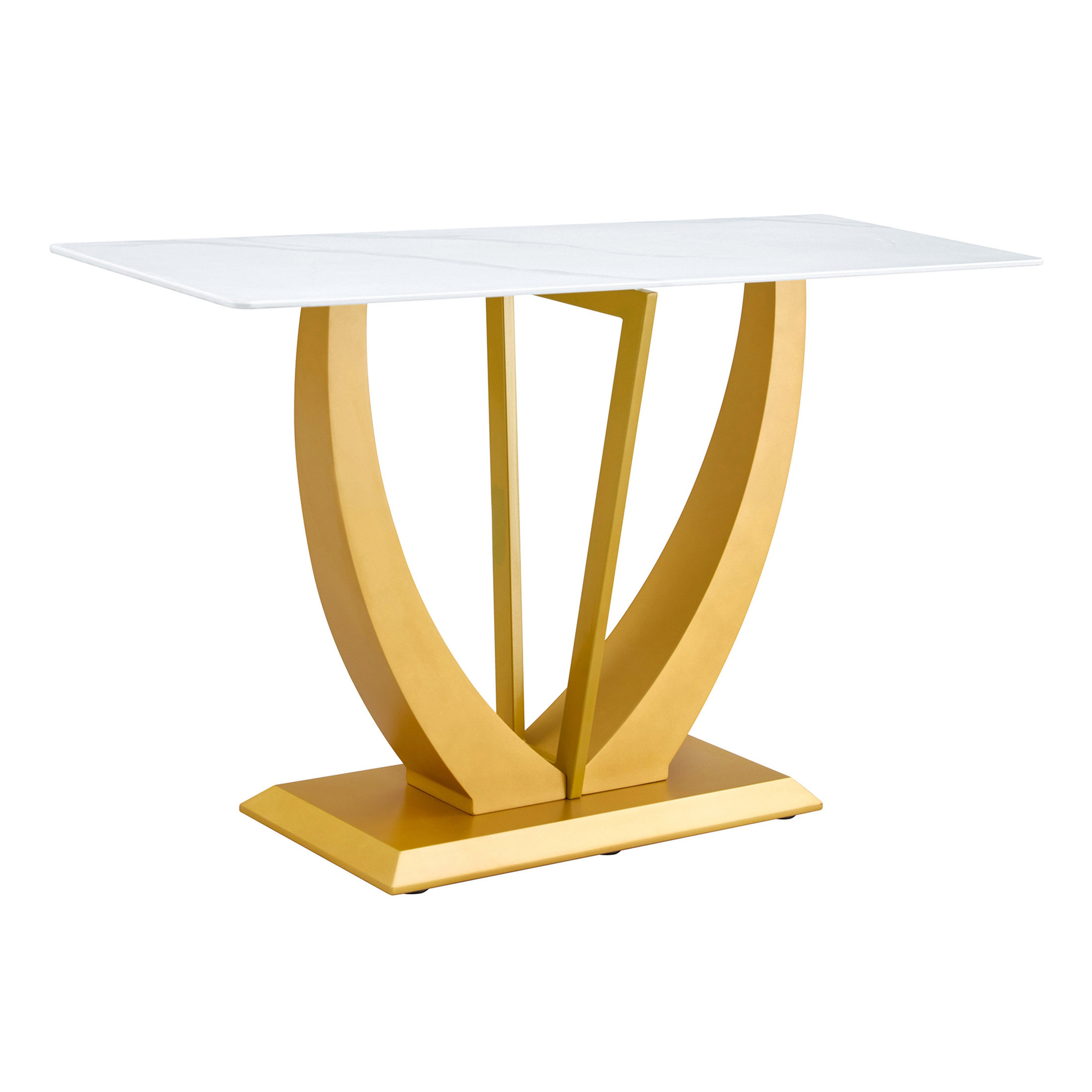 Mercer41 Modern minimalist rectangular glass table with 0.39 "tempered ...