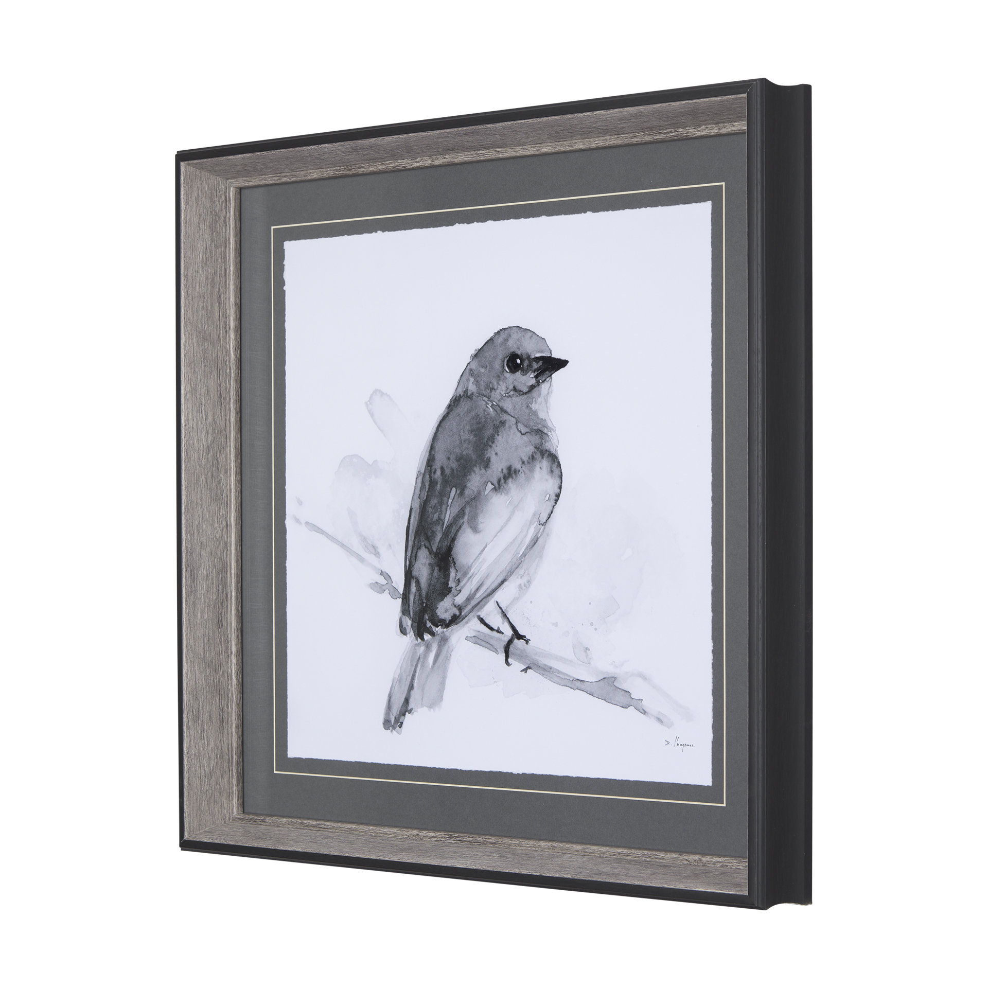 Red Barrel Studio® Eastern Blue BW IV a Hand Embelished Textured Framed ...