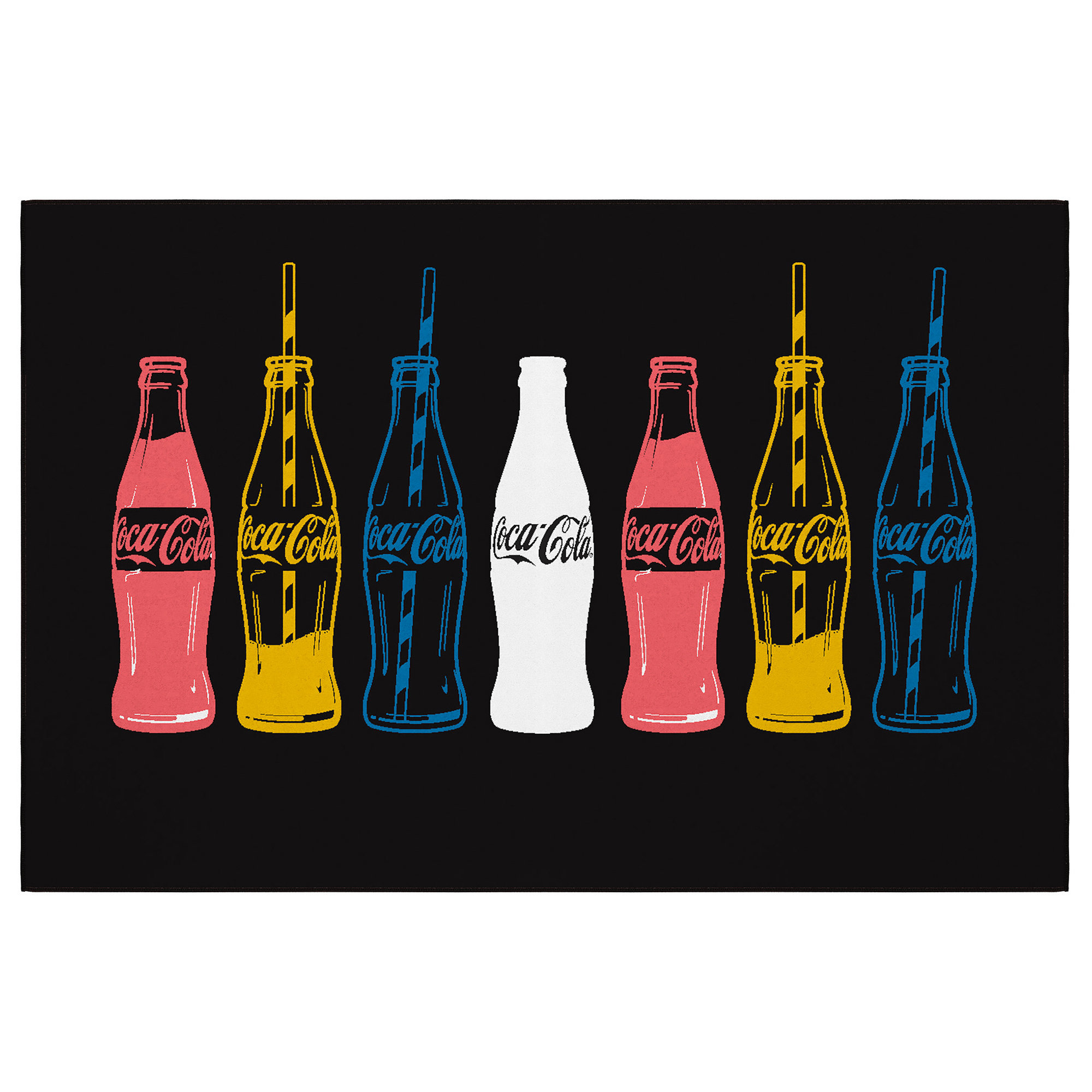 Ottomanson Coke Man Cave Bedroom Kitchen Coca-Cola Multi Bottles Non ...