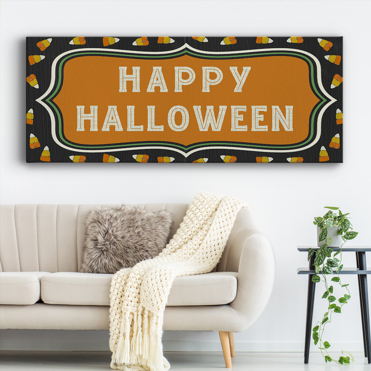 The Holiday Aisle® Happy Hallowween-Gallery Wrapped Canvas | Wayfair
