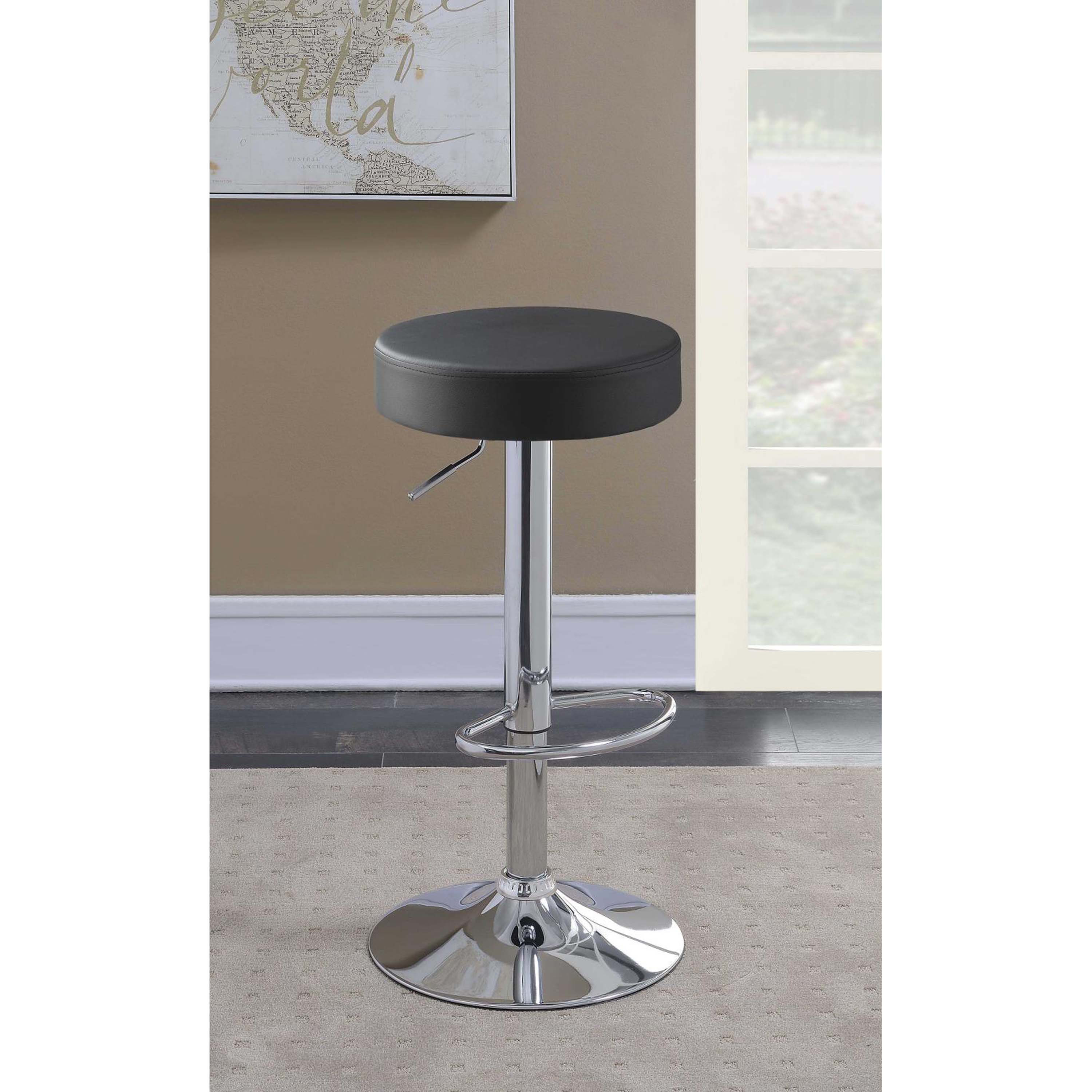 Latitude Run® Black and Chrome Adjustable Hydraulic Bar Stool - Wayfair ...