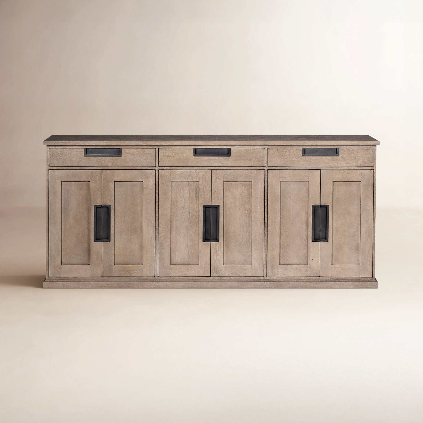 Birch Lane™ Alex 81.5" Wide 3 Drawer Mango Wood Sideboard & Reviews | Birch Lane