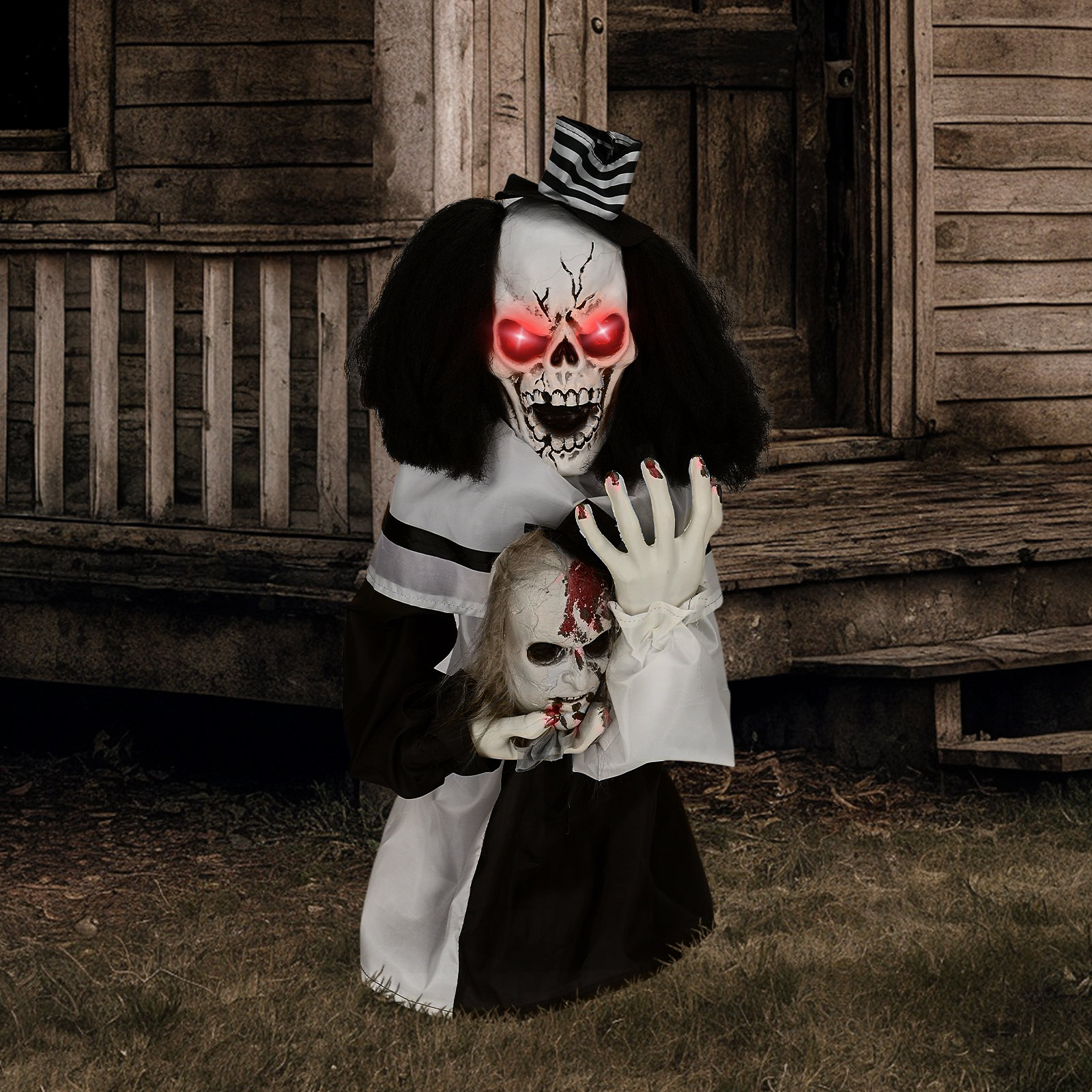 The Holiday Aisle® 1.8Ft Halloween Decoration Scary Clown Sound-Actived ...