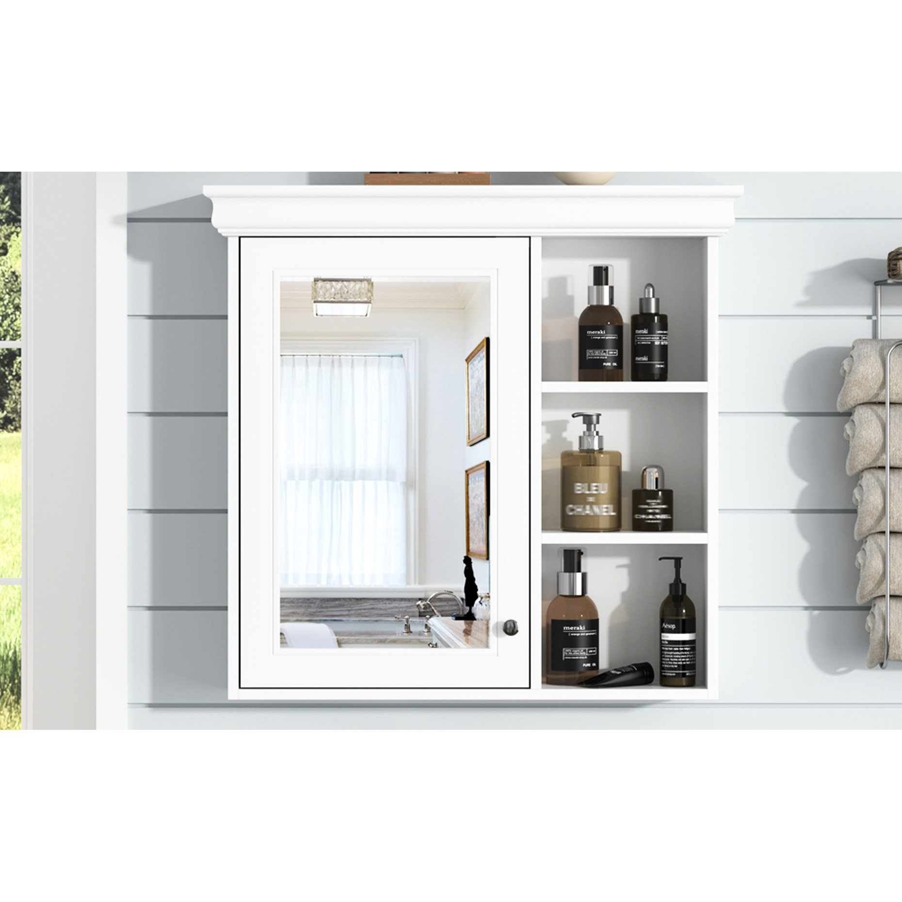 Red Barrel Studio® 30'' X 28'' Mirror Cabinet For Bathroom - Adjustable Shelf Heights, Easy ...