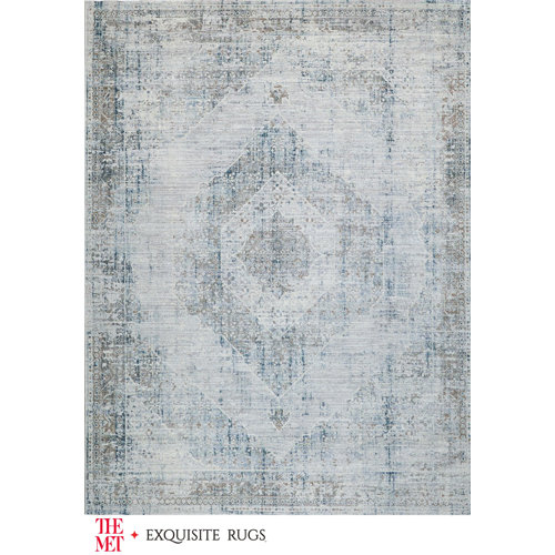 Exquisite Rugs The Met x Exquisite Rugs Vintage Looms Beige/Blue Area ...