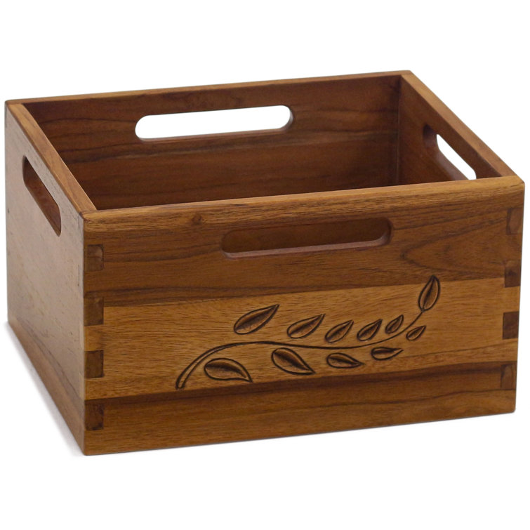 Aqua Teak Spa Solid Wood Storage Bin | Wayfair