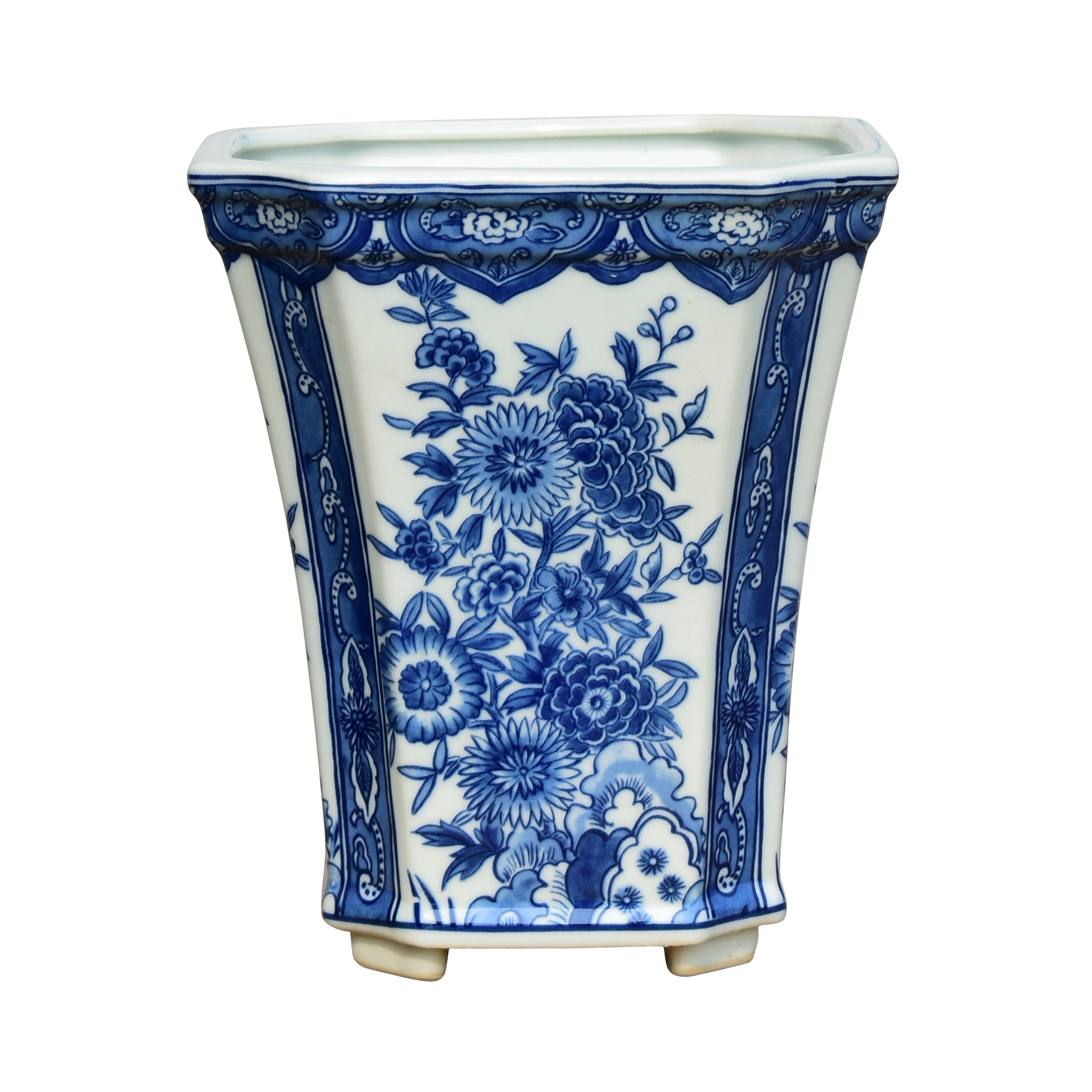 Charlton Home Porcelain B/W Square Cachepot - Wayfair Canada