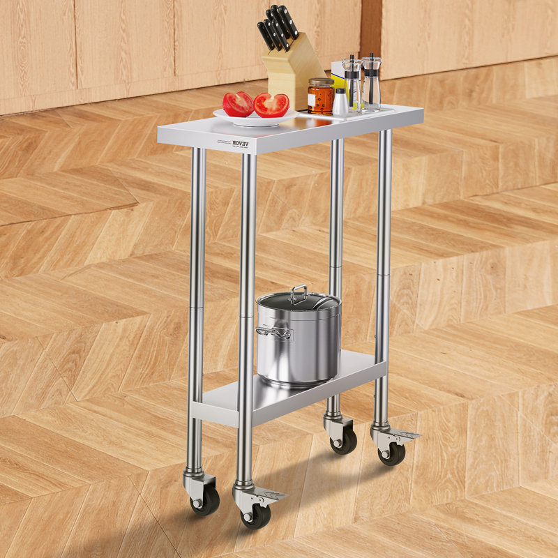VEVOR Rolling Kitchen Cart with Stainless Steel Top | Wayfair