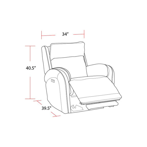 Latitude Run® 34" Upholstered Zero Gravity Power Recliner with ...