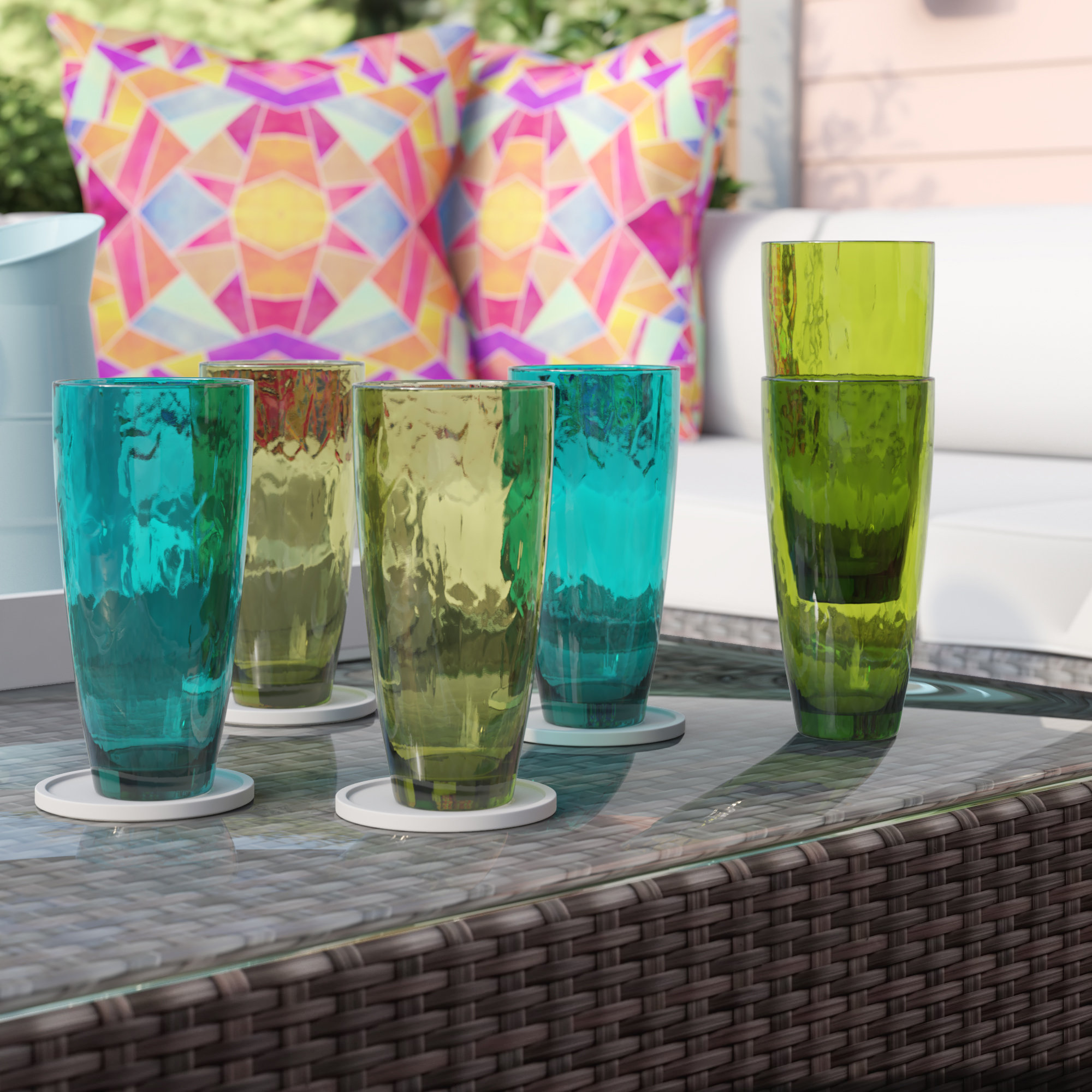 Latitude Run® Stansel 6-Piece 23 oz. Plastic Drinking Glass Set ...