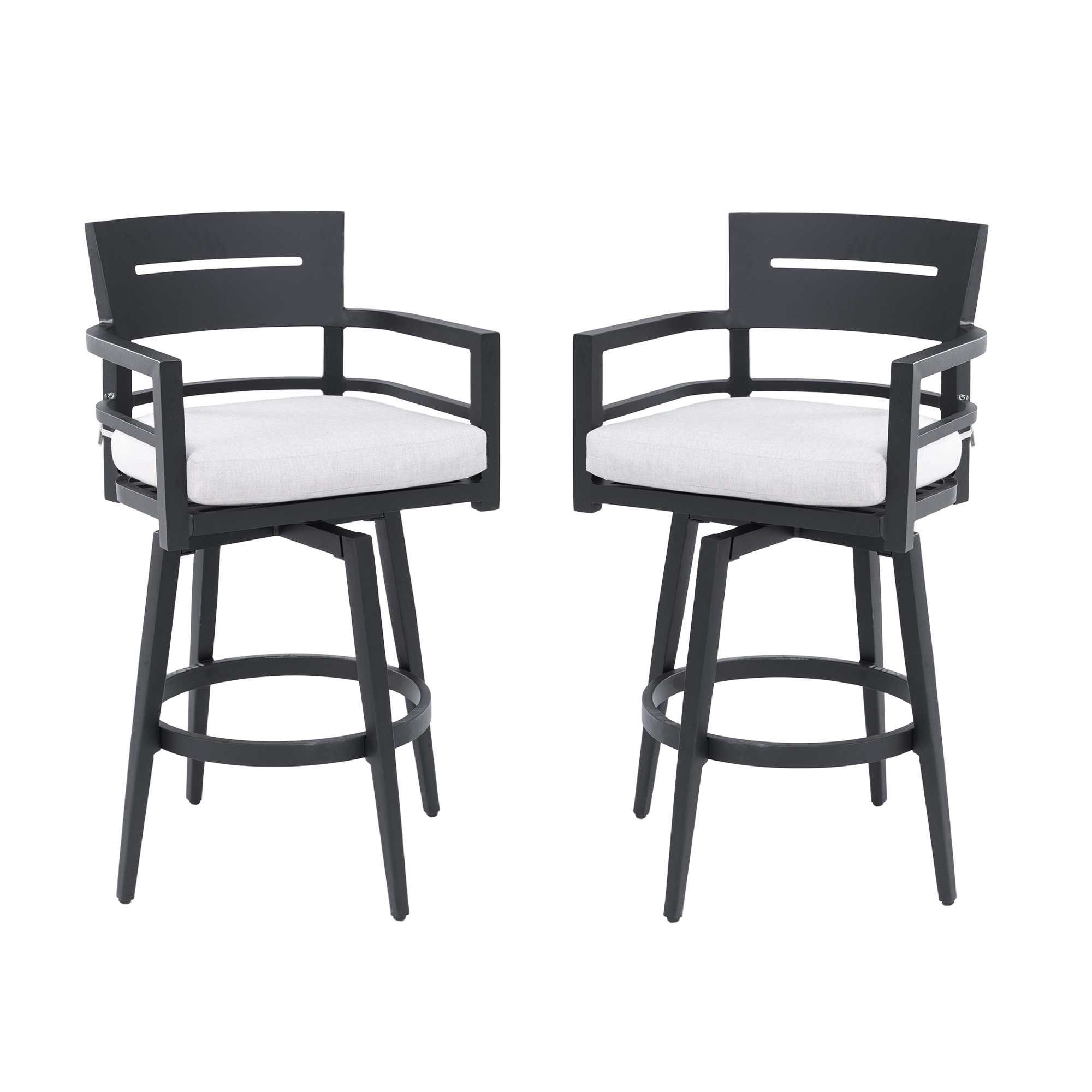 Corrigan Studio® All-Weather Swivel Patio Bar Stool Set With Sunbrella ...