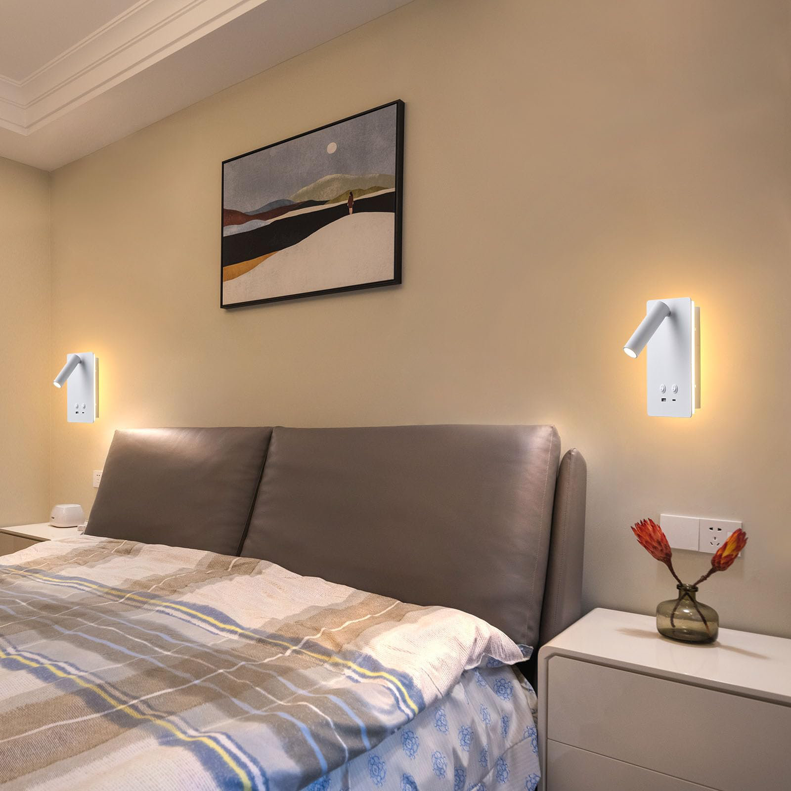 Hokku Designs LED Wall Lamp Wall Mounted Reading Lights, Adjustable ...