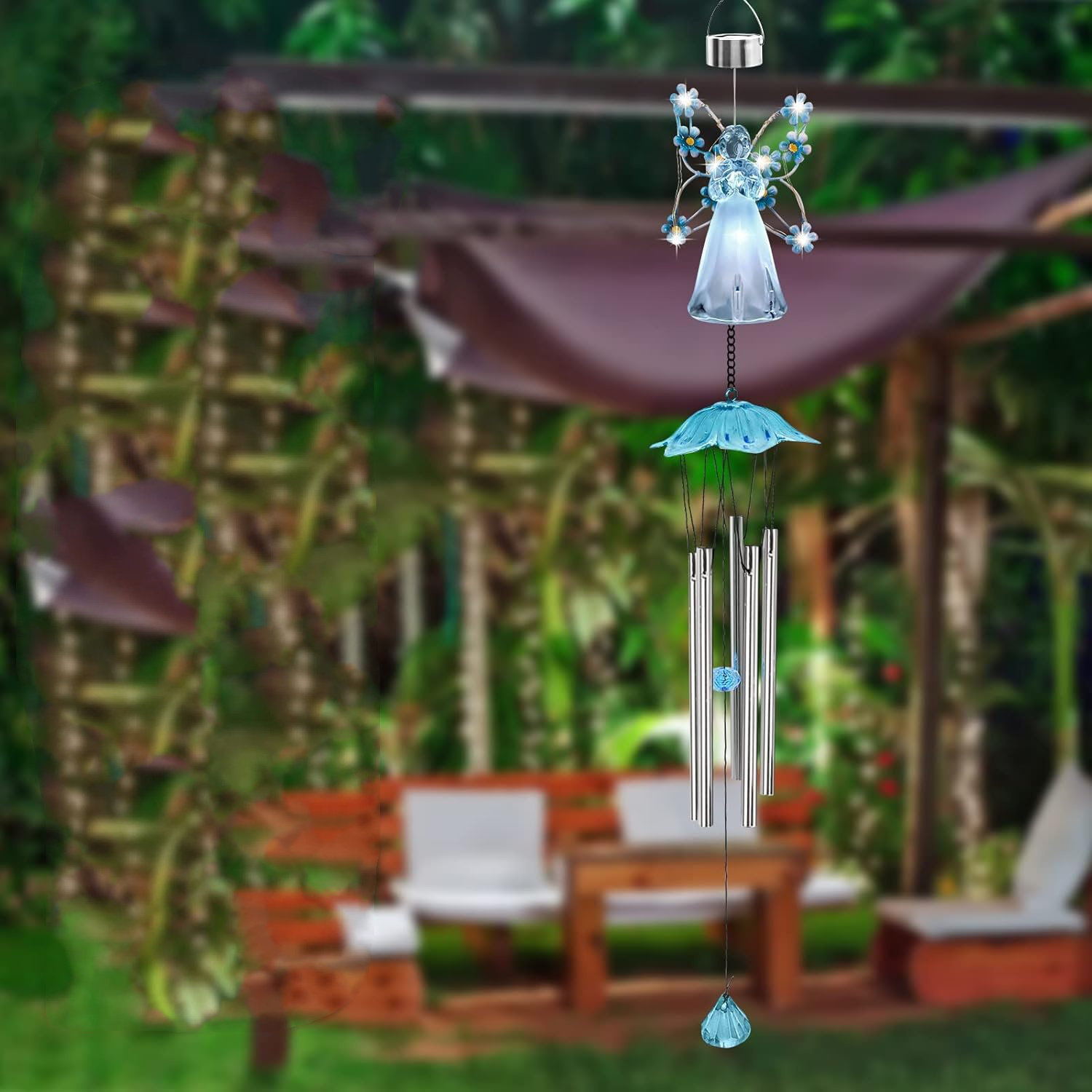 Arlmont & Co. Angel LED Wind Chimes Outdoor Garden Decoration - Wayfair ...