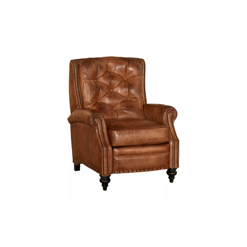 Trent Austin Design Luxurious Miller Leather Recliner With Button ...