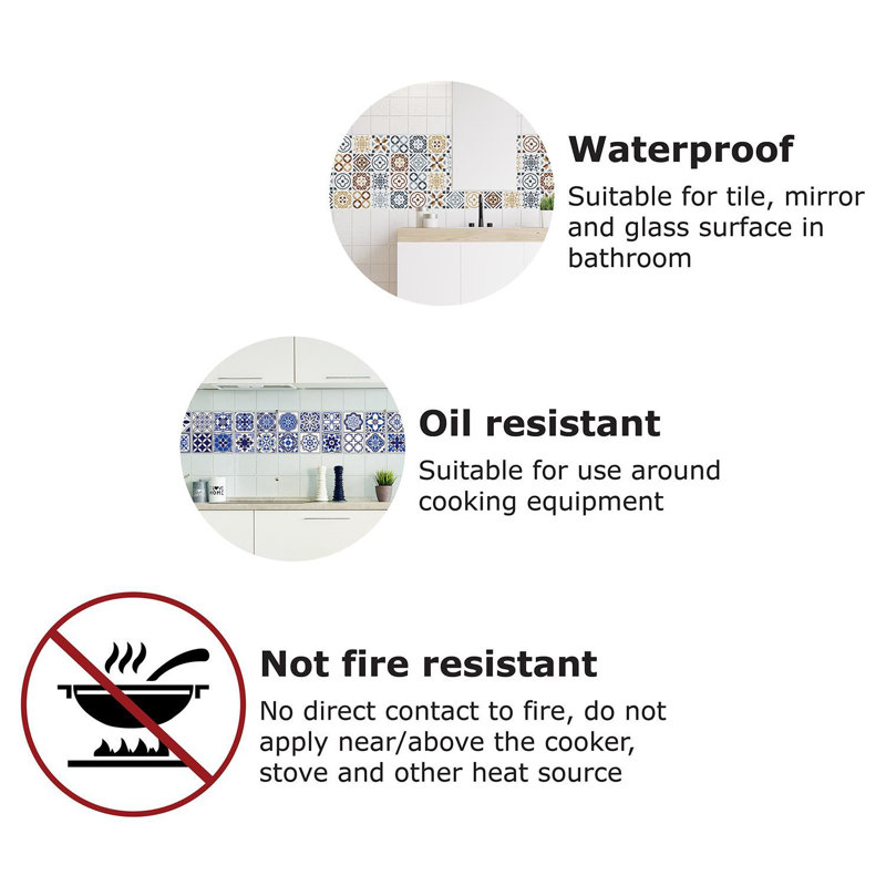 Walplus Vintage Azulejo PVC Peel & Stick Wall Stickers Mosaic Tile ...