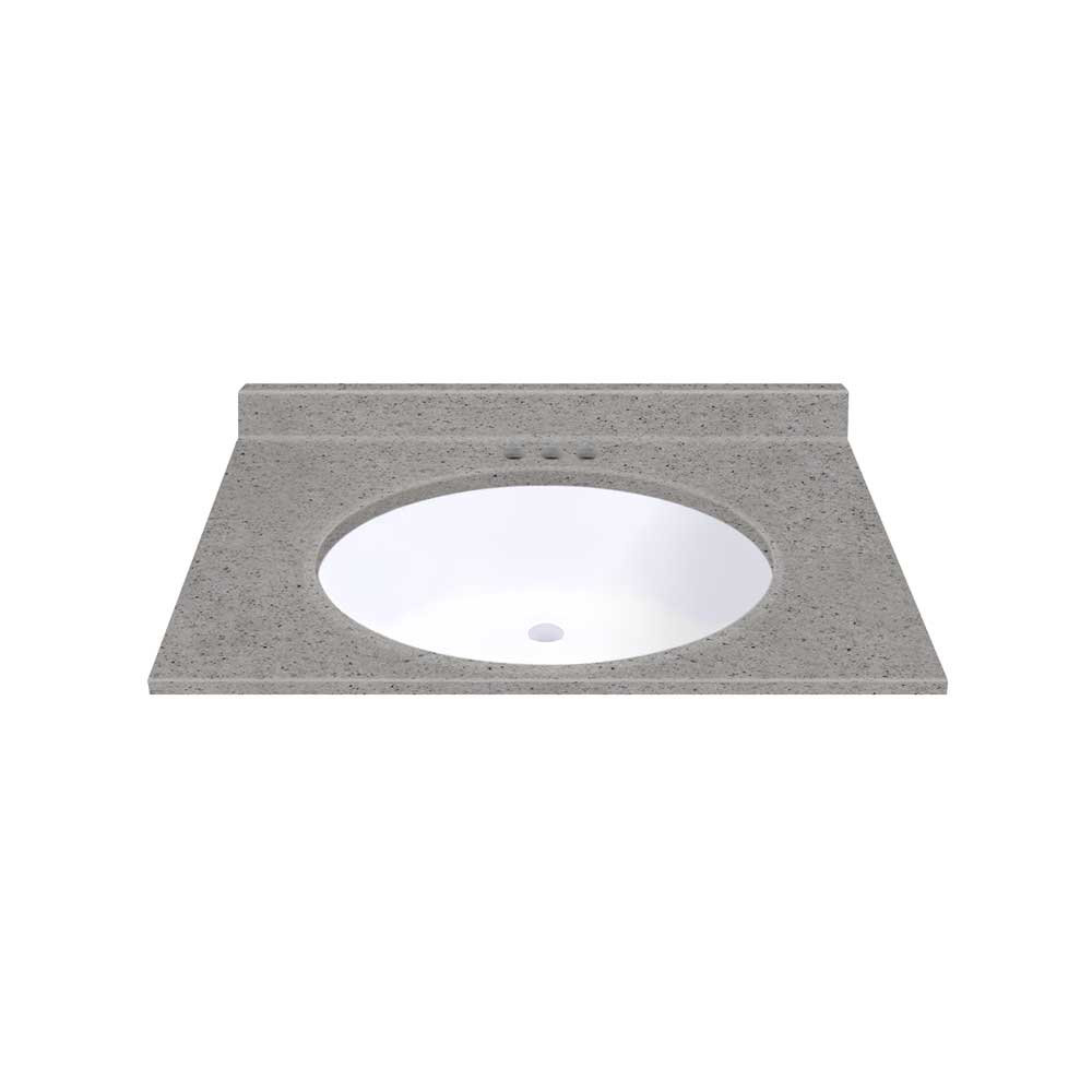 MagickWoods 31"W X 19"D Deep Gray Cultured Marble Vanity Top With Oval ...
