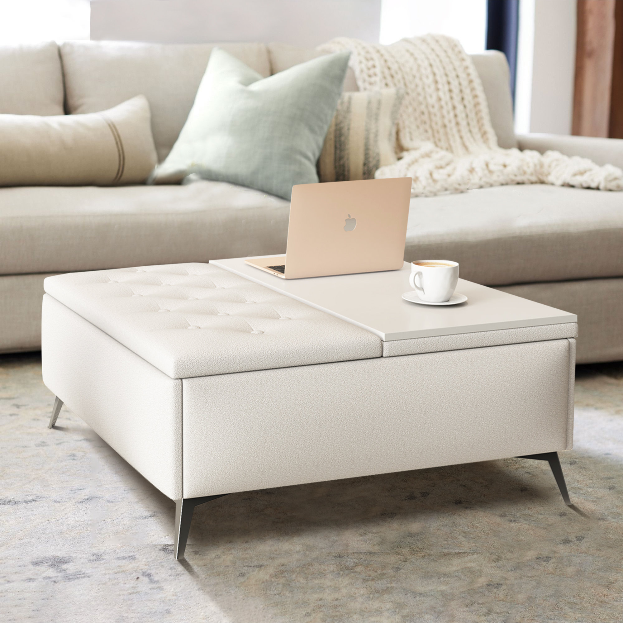 Ivy Bronx Nayely Square Coffee Table with Storage, Lift Top Coffee ...