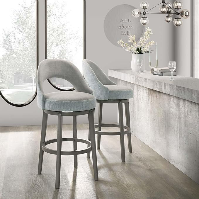 Xdeco Swivel Bar Height Bar Stools, Comfortable Velvet Upholstered ...