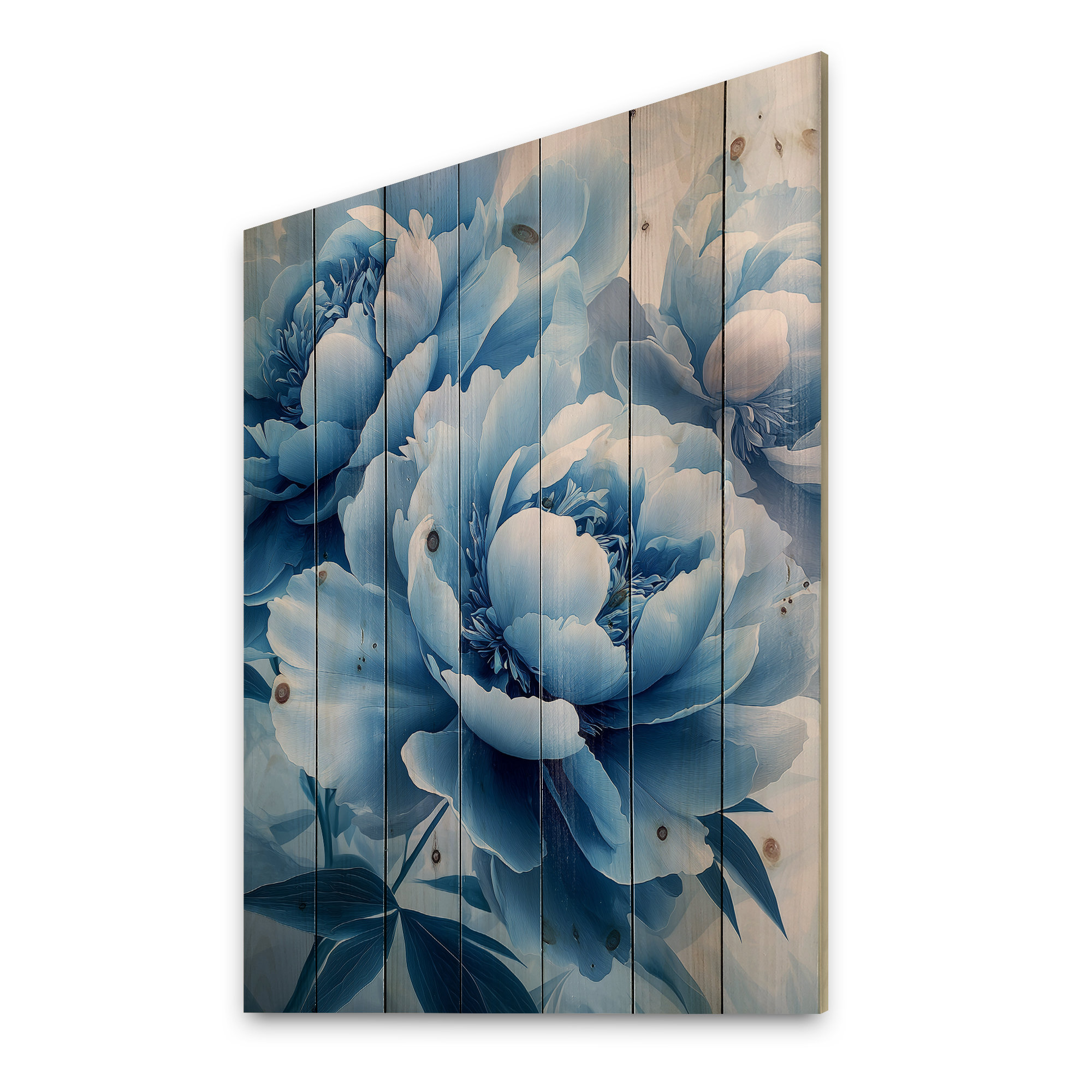 Ophelia & Co. Blue Velvet Peonies Blooms II - Peonies Wood Wall Art ...