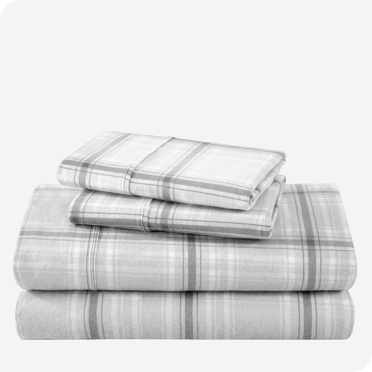 Bare Home 100% Cotton Flannel Plaid Sheet Set | Wayfair