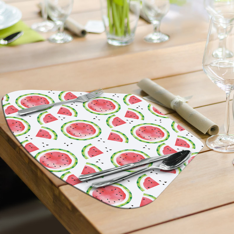 CounterArt Fruity Summer Reversible Wedge Shaped Easy Care Placemat ...
