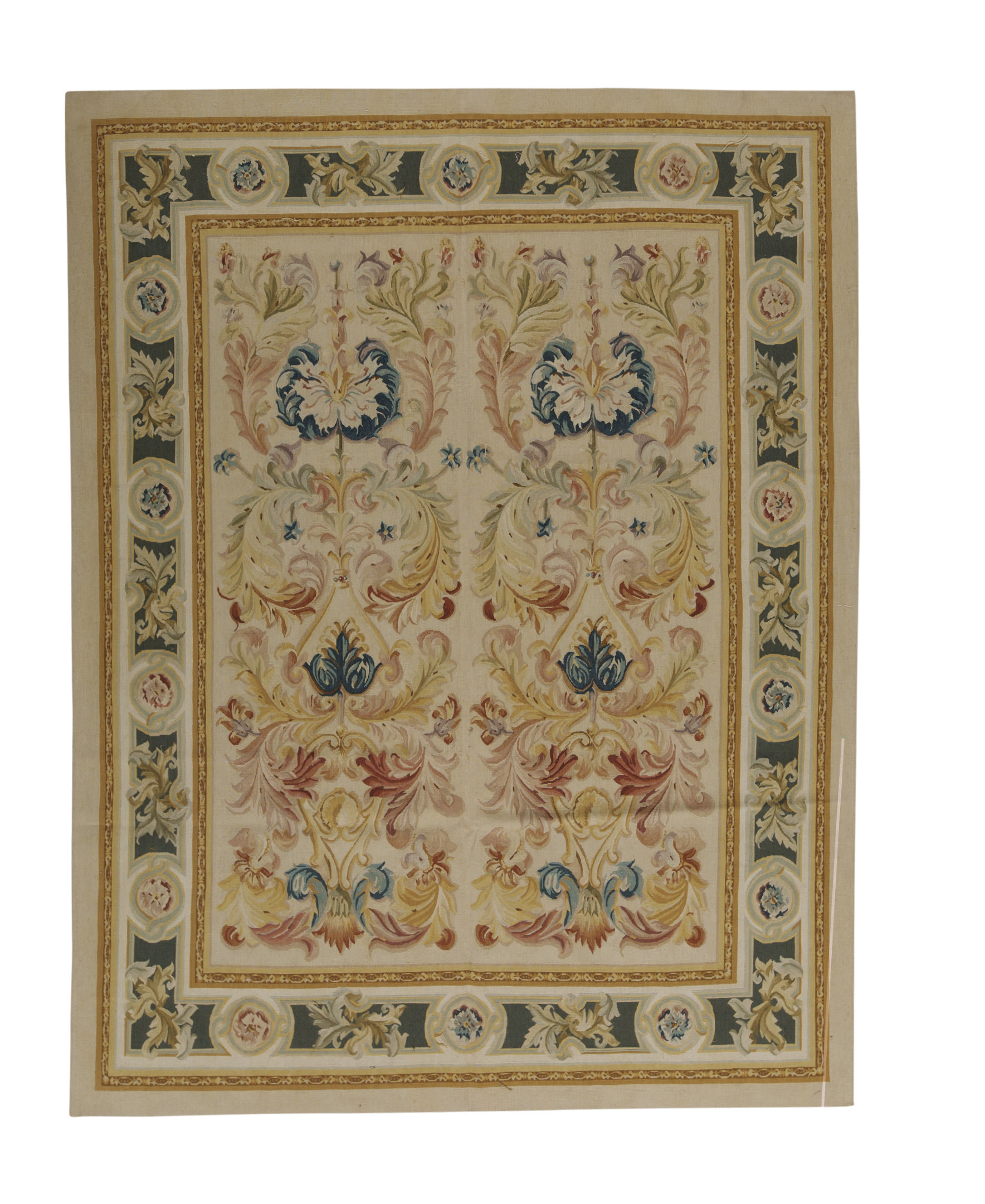 Bokara Rug Co., Inc. Aubusson Hand-Knotted High-Quality Beige/Black ...