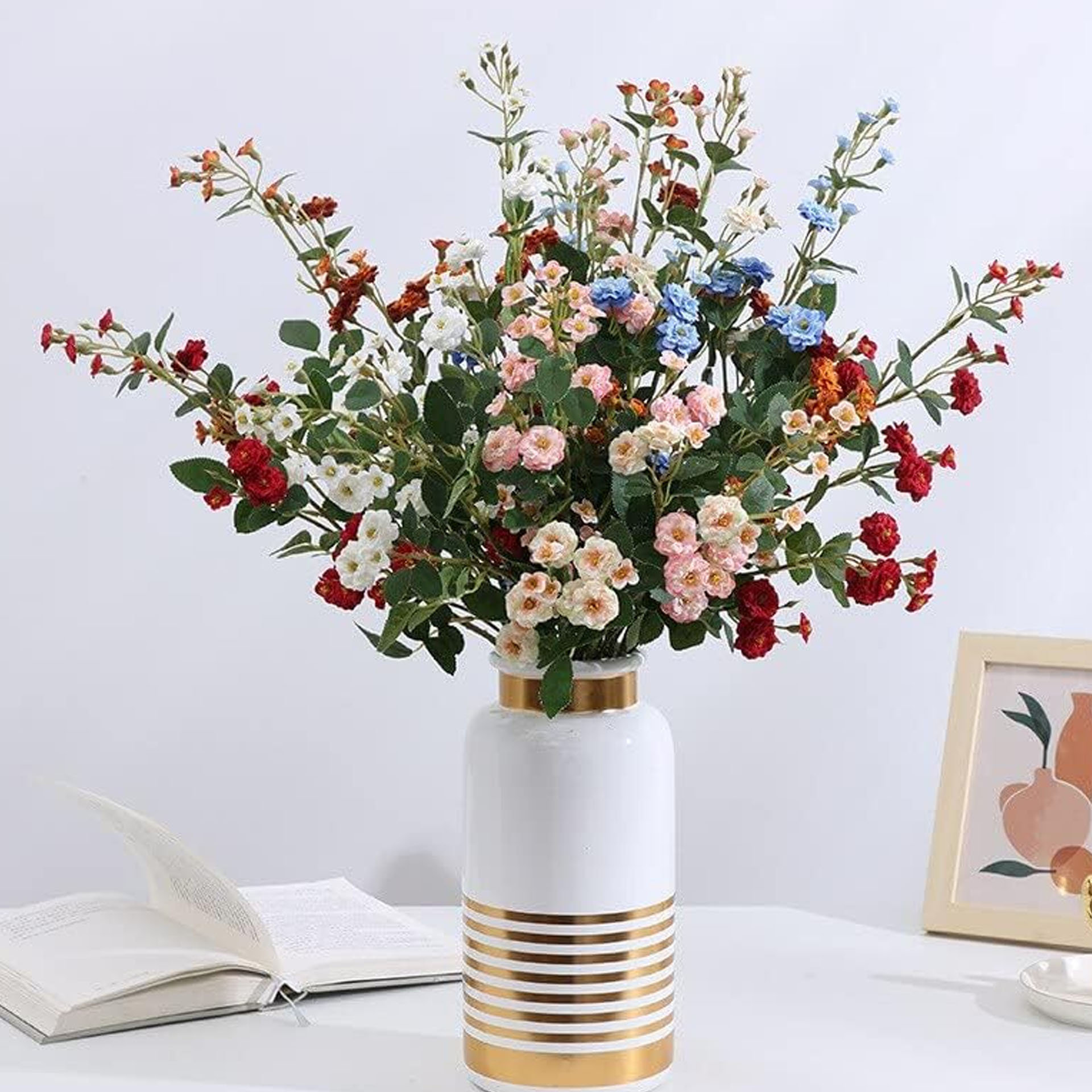 Primrue 3Pcs Artificial Silk Rose Flower Full of Vitality, Portable ...
