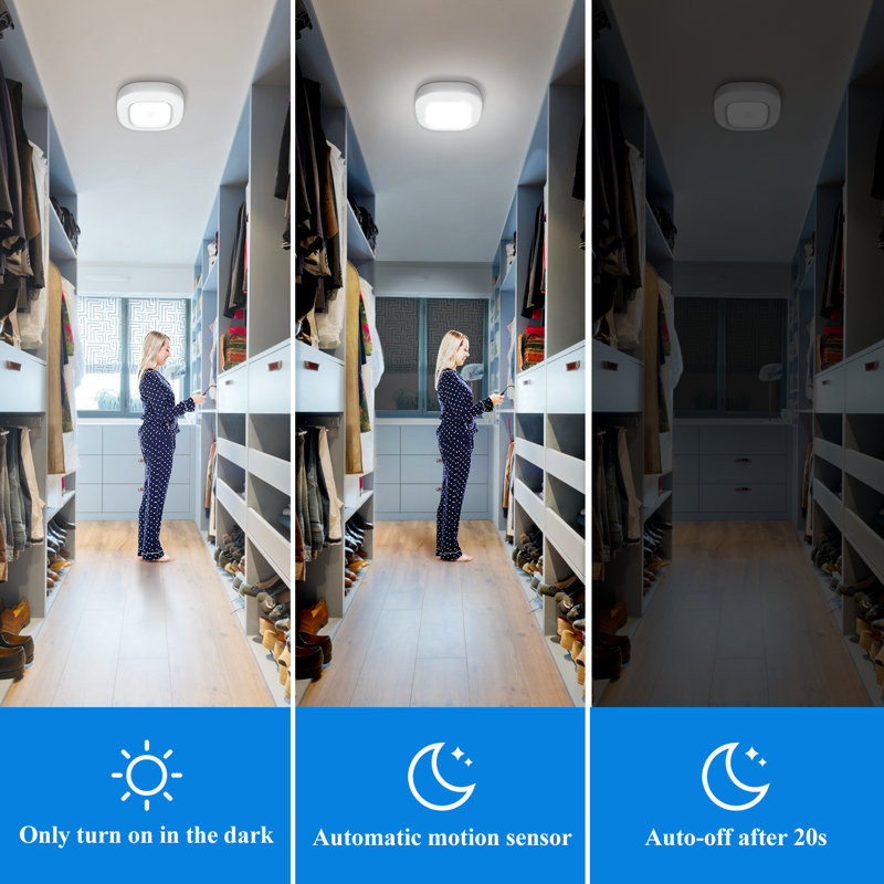 Toowell Motion Sensor Ceiling Light Battery Operated Wireless Motion ...