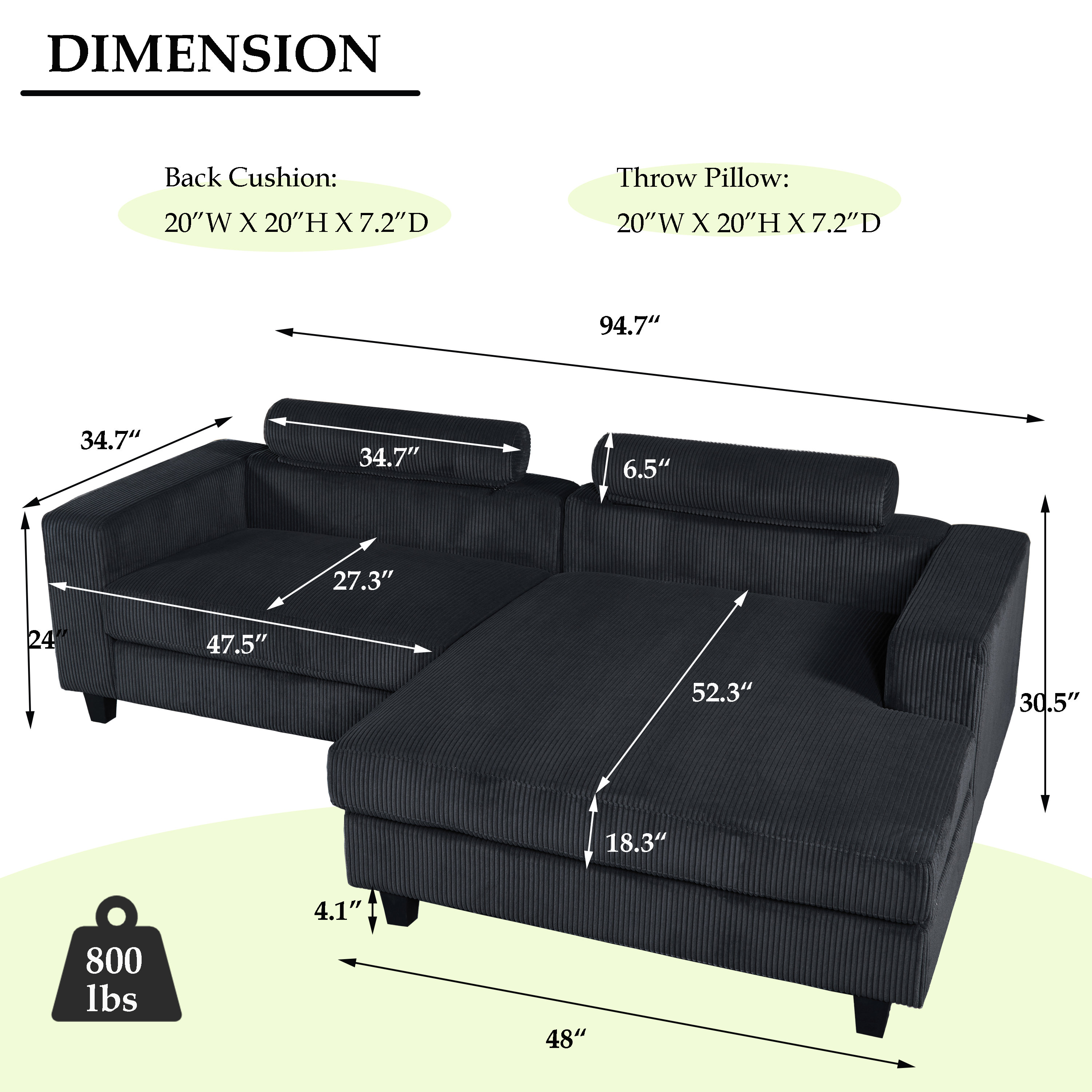 Ebern Designs Amiin 2 - Piece Upholstered Sectional & Reviews | Wayfair