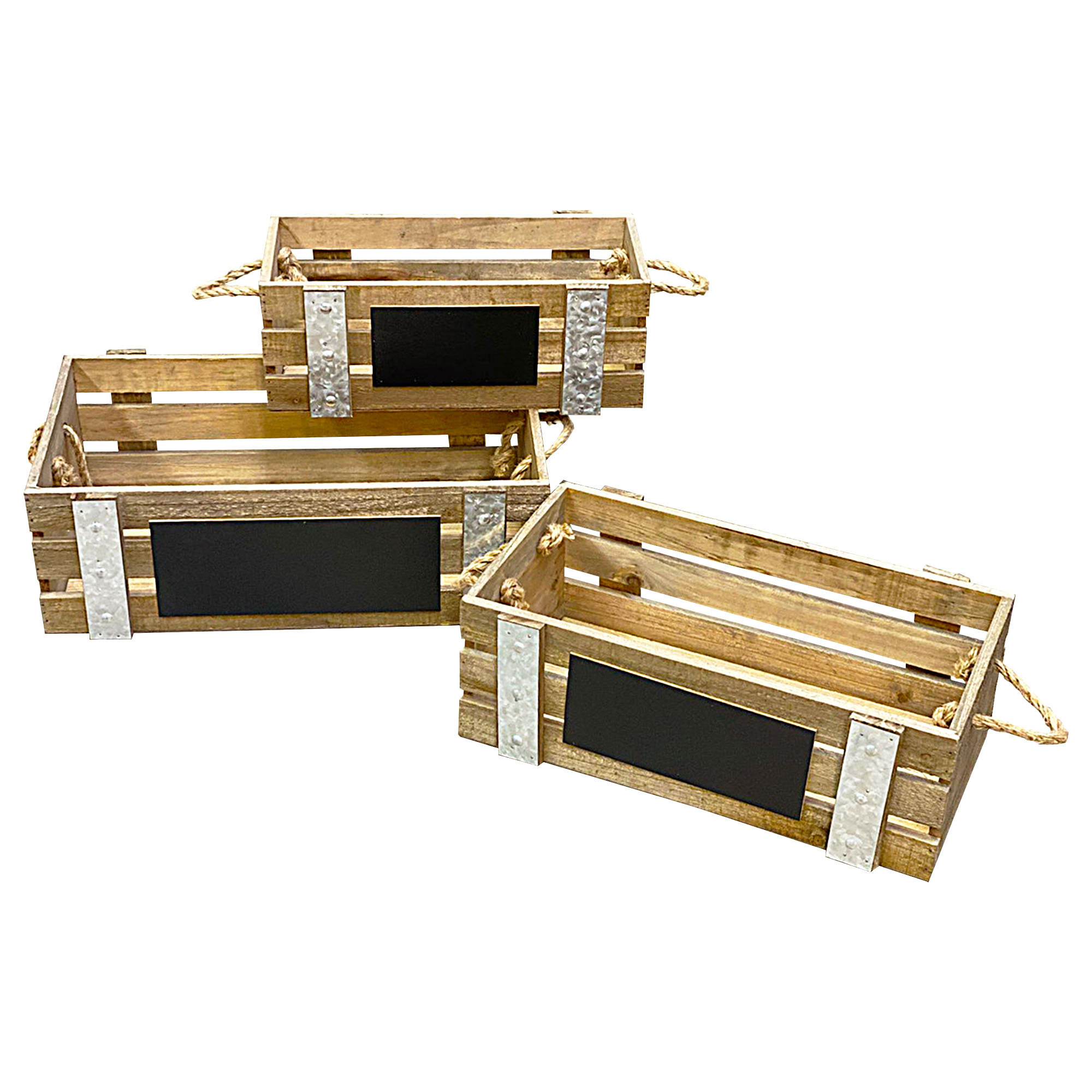 Loon Peak® 3 Piece Solid Wood Crate Set | Wayfair