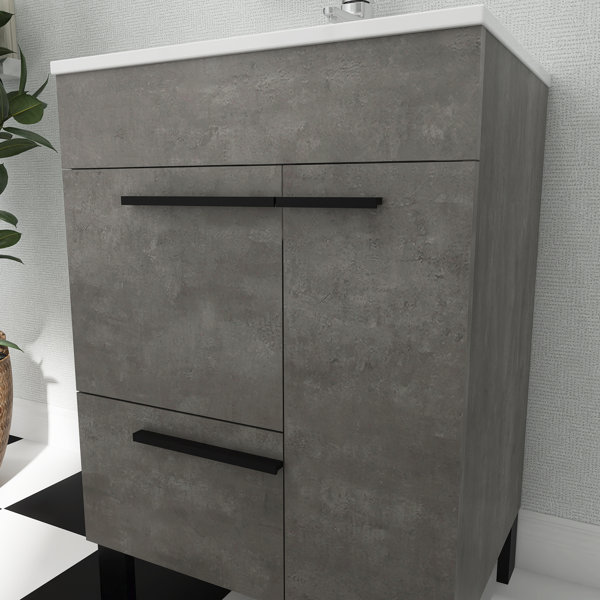 17 Stories Seliah 24'' Single Bathroom Vanity with Ceramic Top | Wayfair