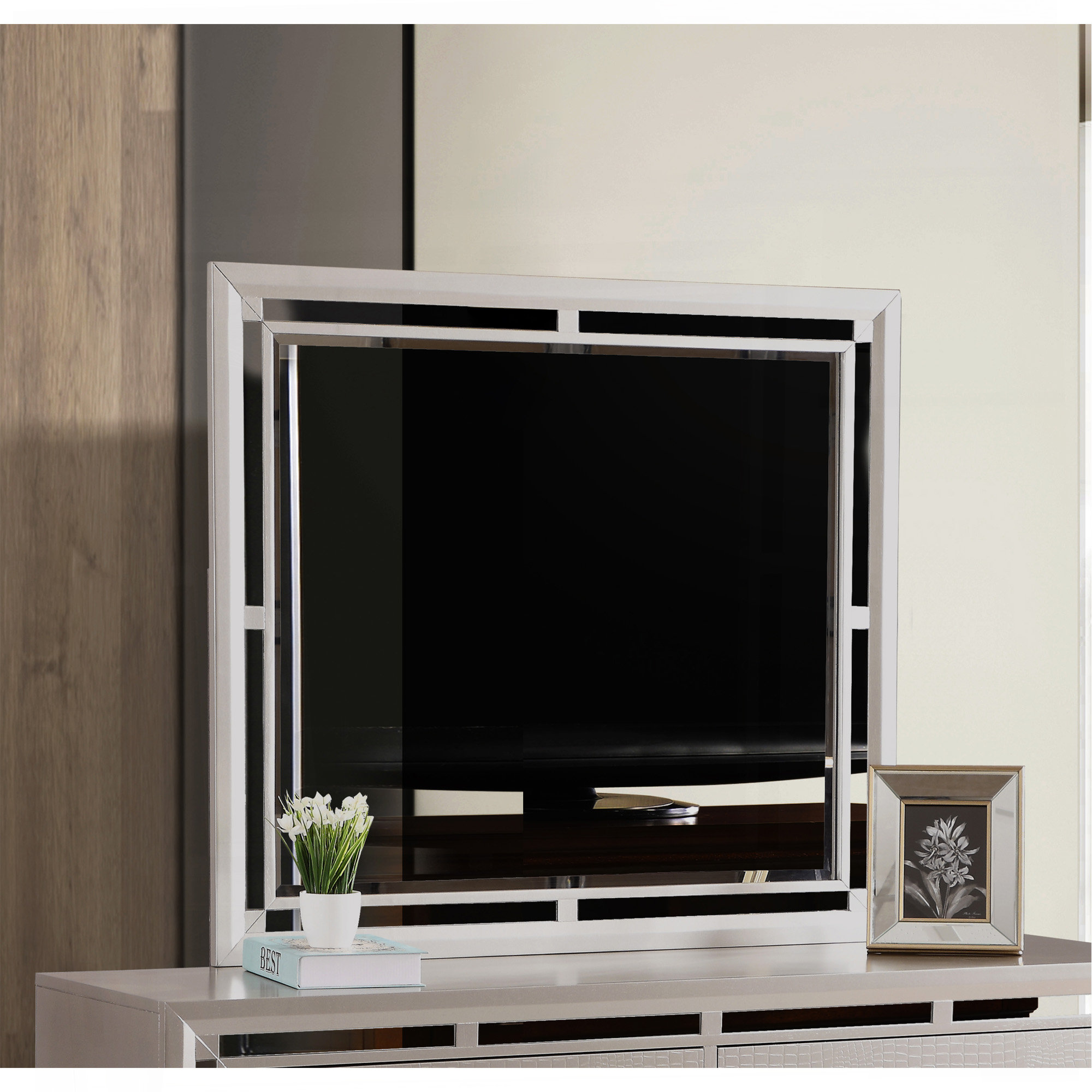 Lark Manor Traditional Design Mirror With Shaped Frame And Low ...