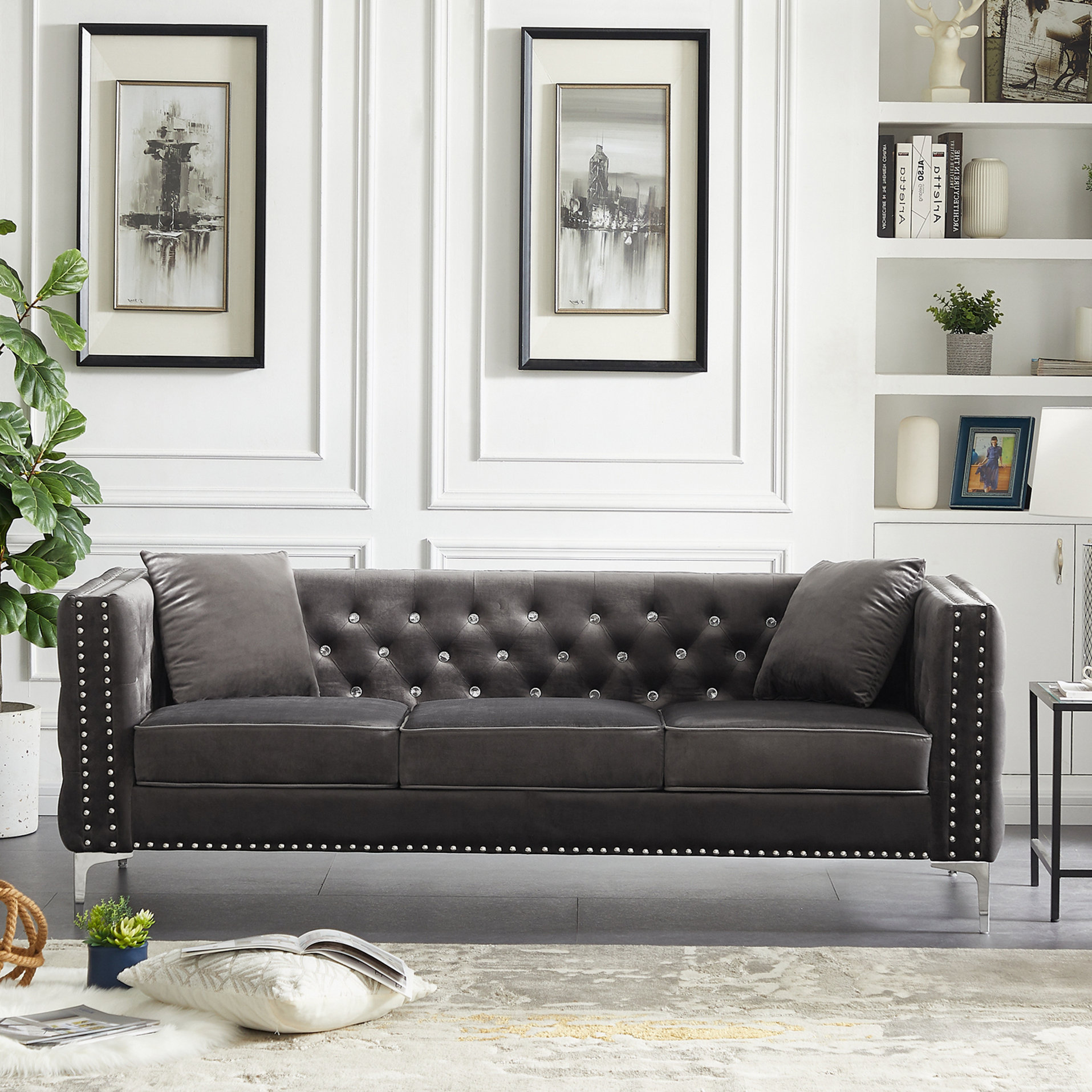 Ivy Bronx Kriday 82.3'' Velvet Sofa | Wayfair
