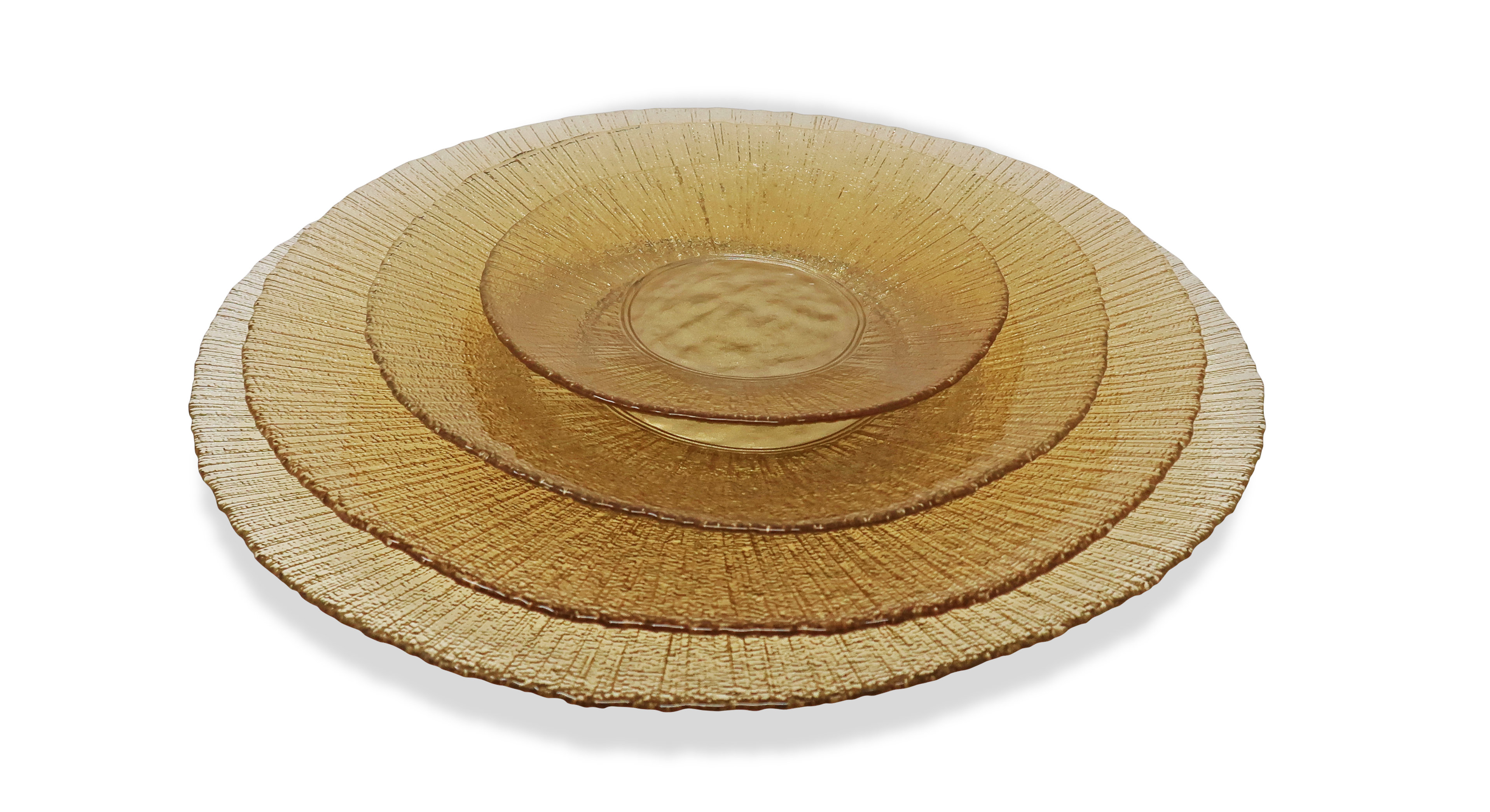 Orren Ellis Drequan Set of 4 Organic Shaped Gold Dessert Plates | Wayfair