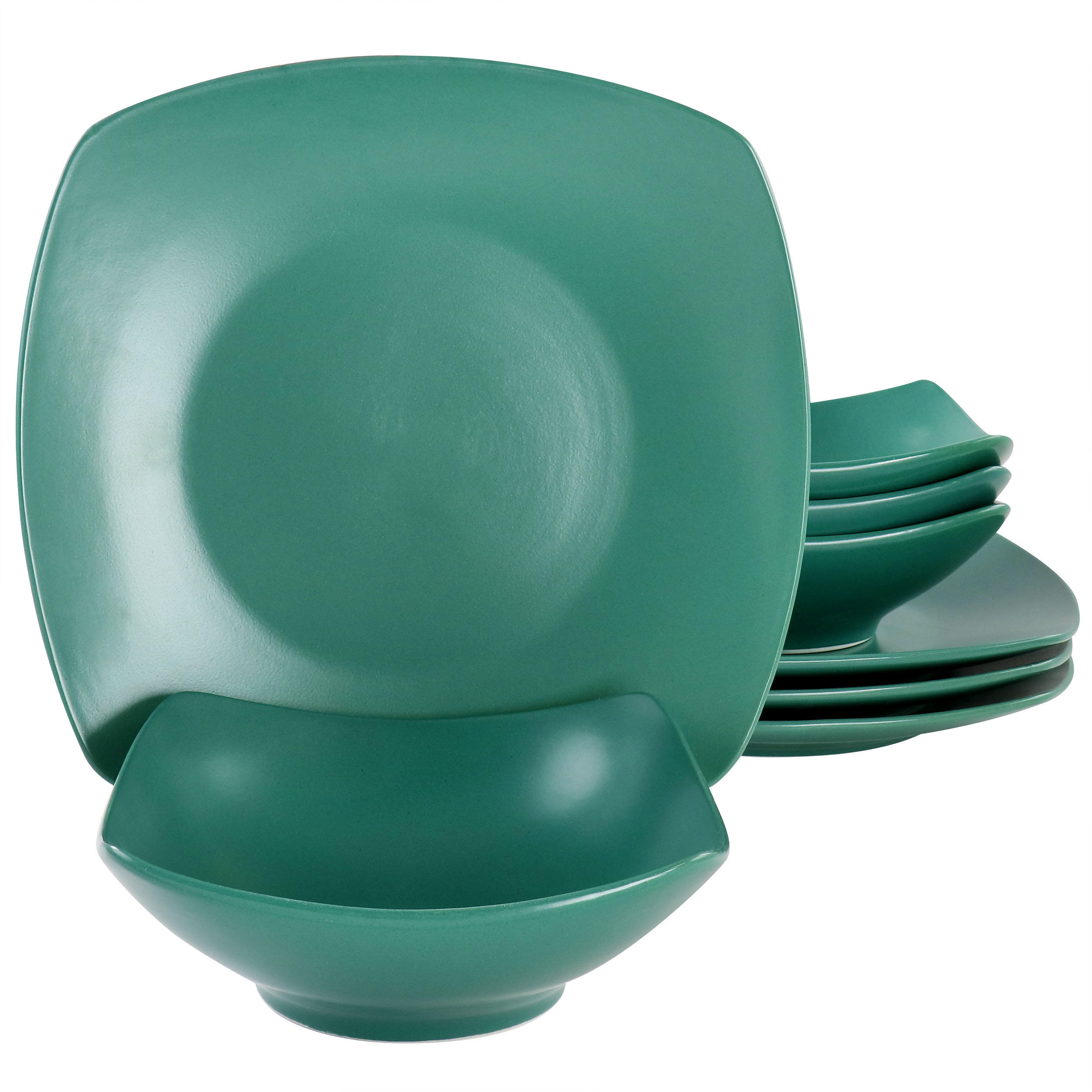 Gibson Home 8 Piece Square Stoneware Dinnerware Set | Wayfair