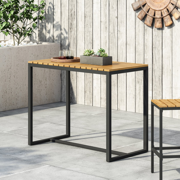 17 Stories Outdoor Modern Industrial Metal Bar Table & Reviews | Wayfair