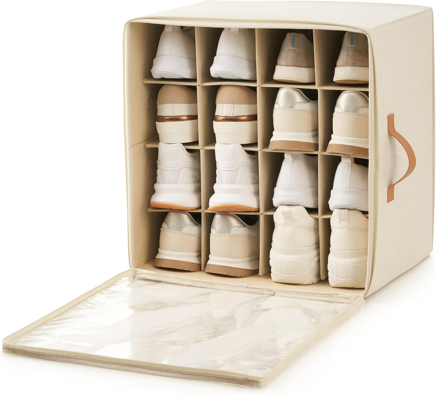 Latitude Run® Beautiful Shoe Organizer For Your Closet - Spacious Linen ...