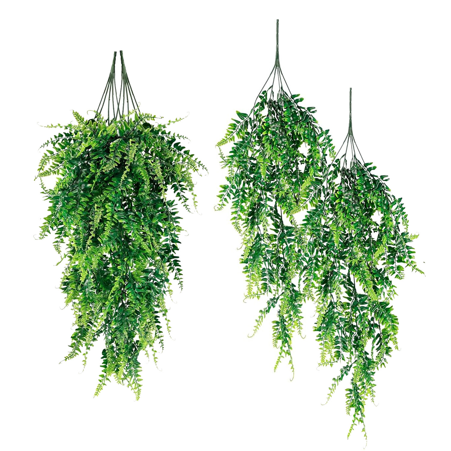 Primrue 4pcs Artificial Hanging Vine Ferns Plants Fake Boston Fern Ivy ...