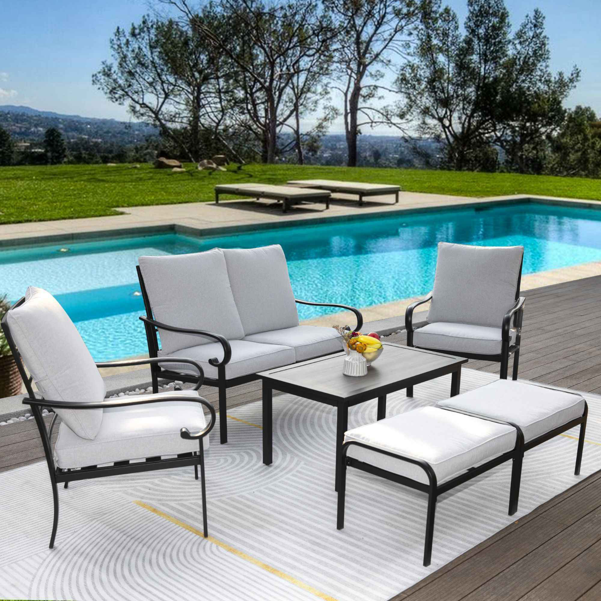 Lark Manor Alimzhan 6 - Person Outdoor Seating Group with Cushions ...