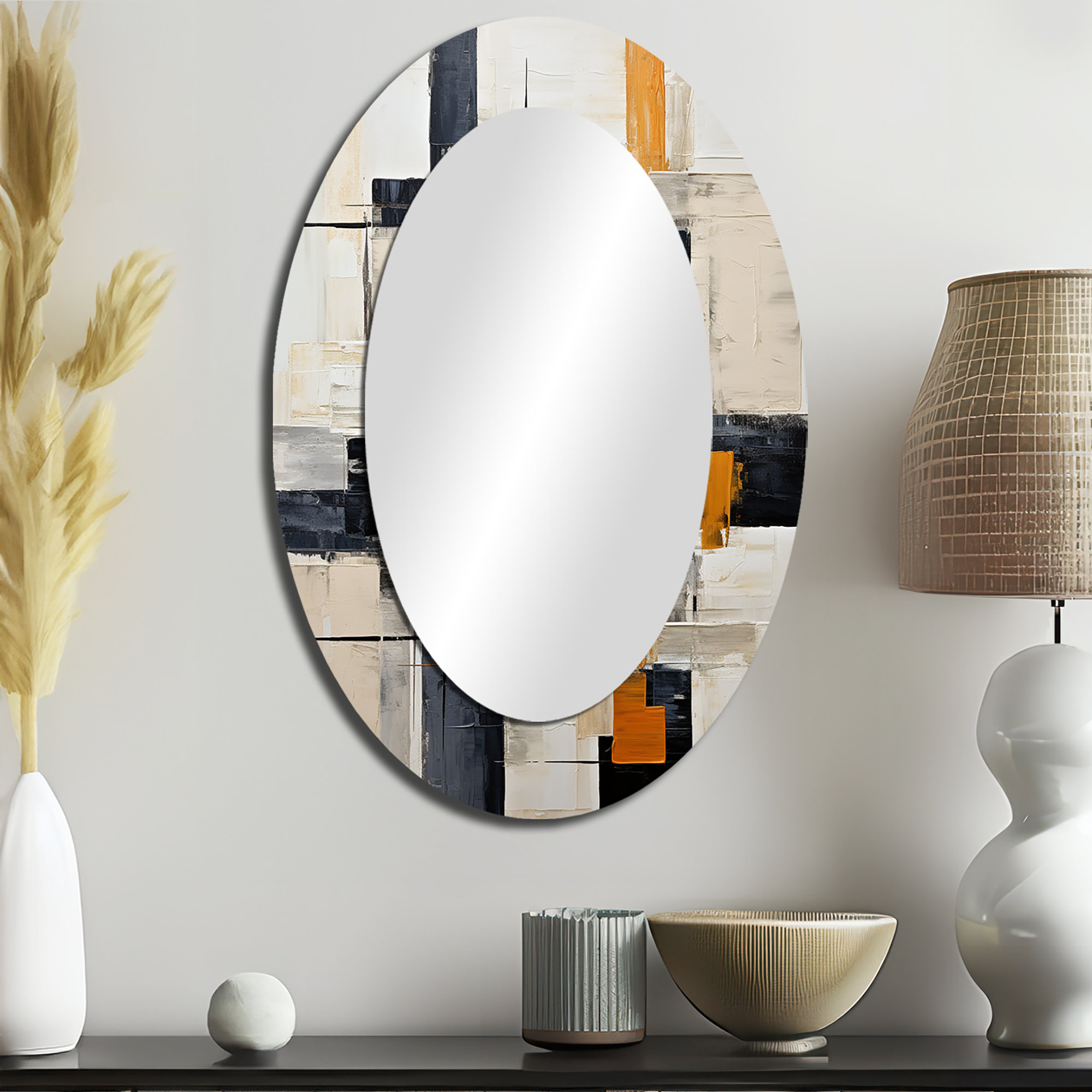Dakota Fields Ivory Illusions Abstract Shapes II - Abstract Oval ...