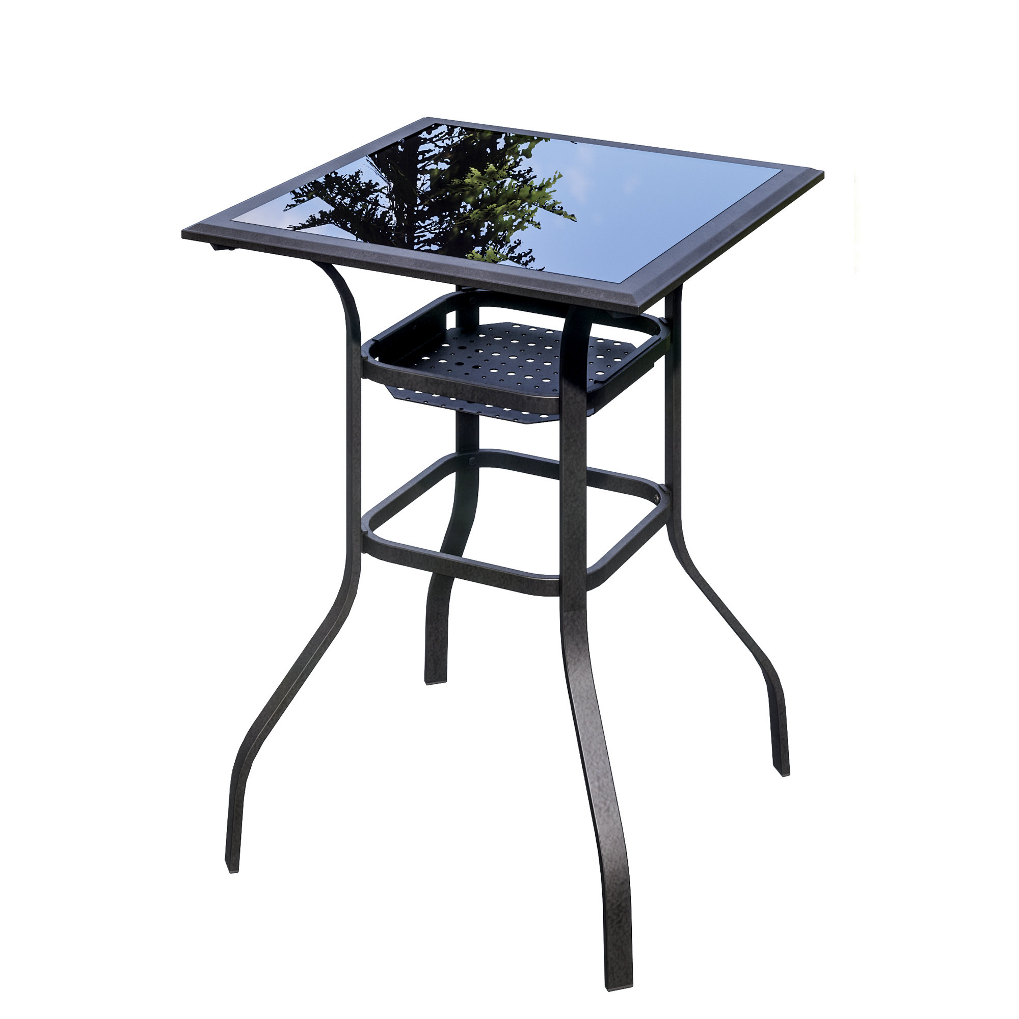 Winston Porter Outdoor Patio Bar Table 36.2'' Height High Top With 2 ...