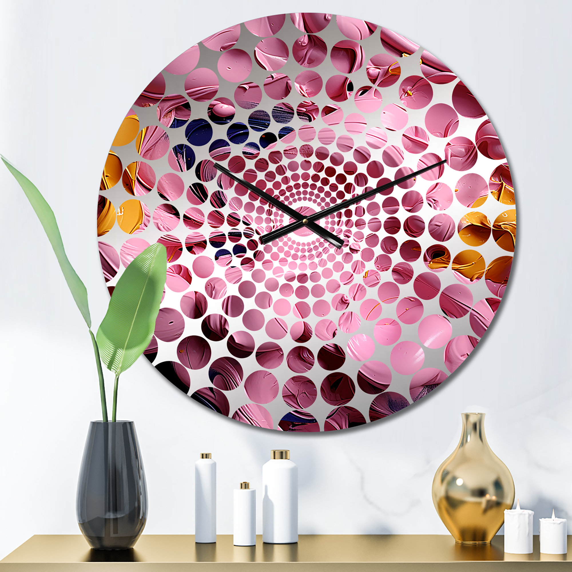 East Urban Home Timone - Abstract Painting Wall Clock | Wayfair