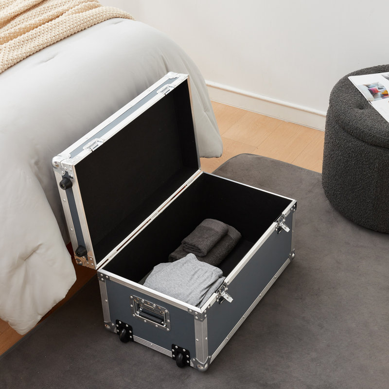 DormCo VIN Armored Storage Trunk Footlocker with Wheels | Wayfair