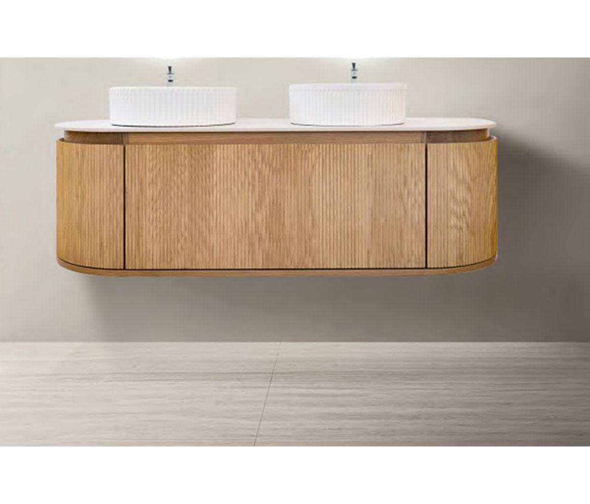 Infinity Furniture Import Floating Solid Wood Double Vanity With Led ...