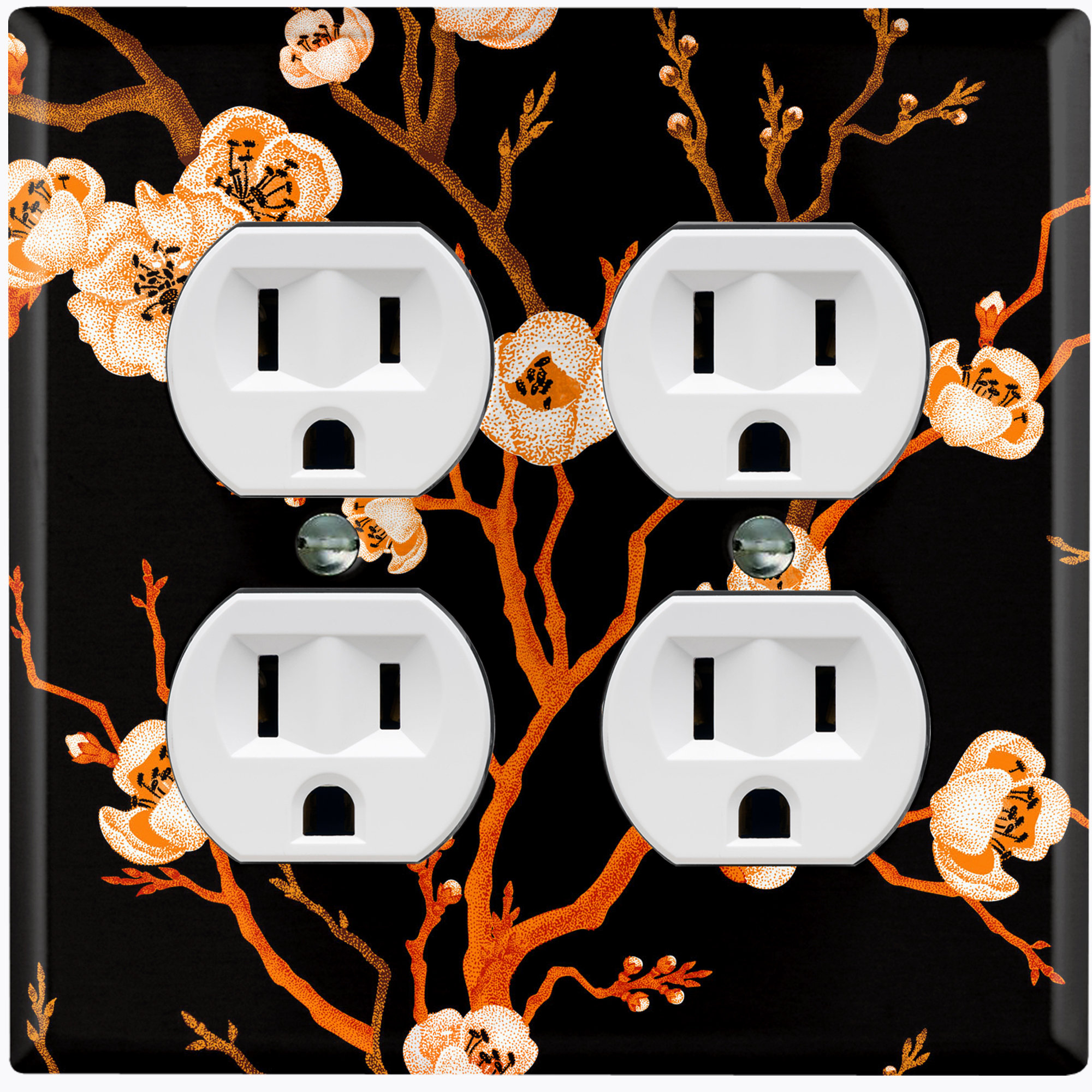 WorldAcc Sakura Flower 2-Gang Duplex Outlet Wall Plate | Wayfair