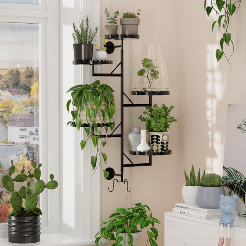 Arlmont & Co. Rotating 5-Tier Window Plant Shelves - Stylish Indoor ...
