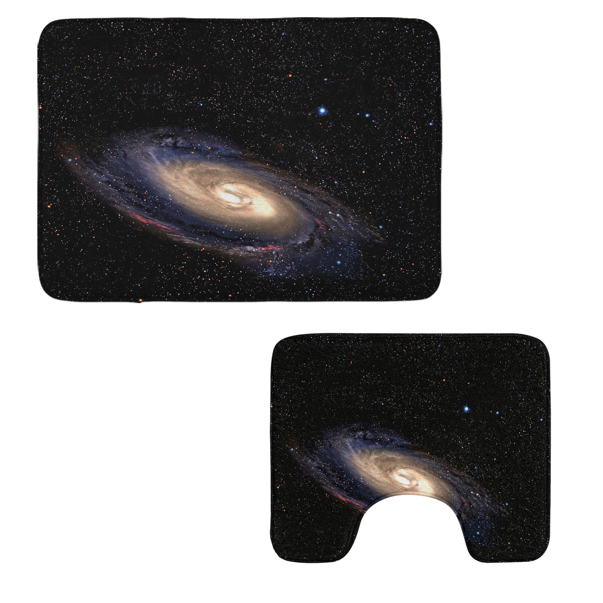 East Urban Home Galaxy Bathroom Rug Set 2 Pieces Rectangle & Contour ...